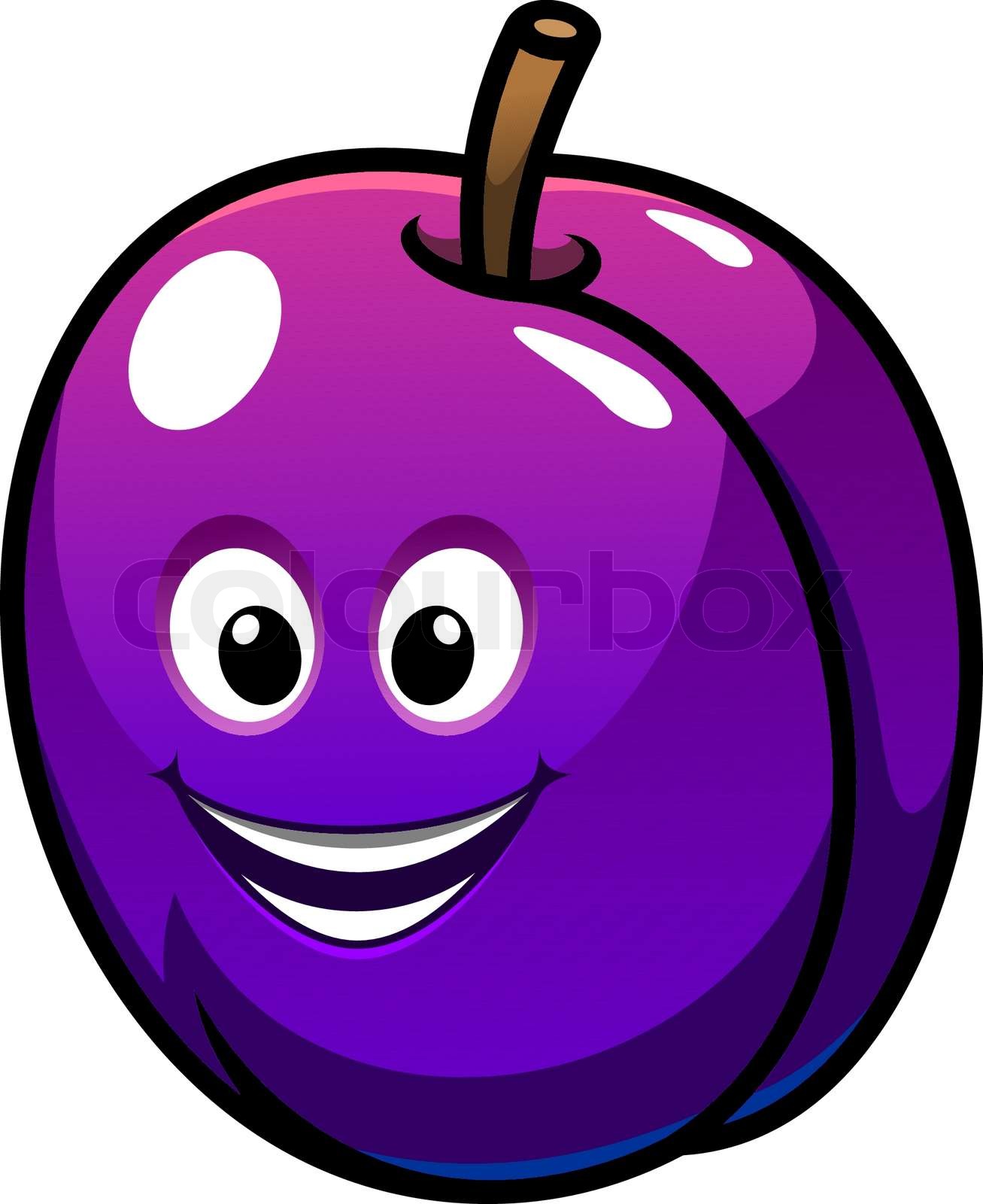 Colorful healthy fresh purple plum fruit | Stock vector | Colourbox