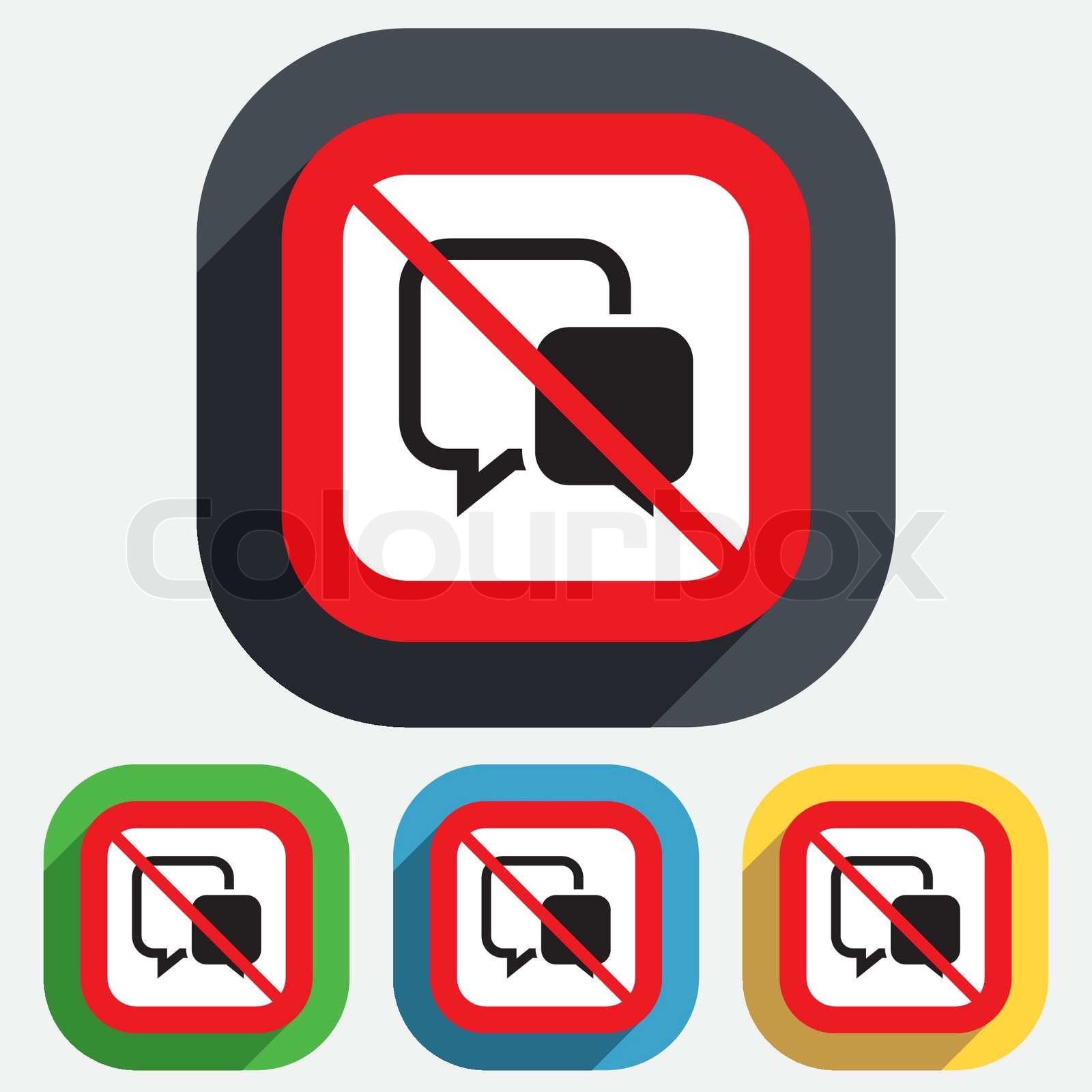 No Chat sign icon. Speech bubble symbol. | Stock vector | Colourbox