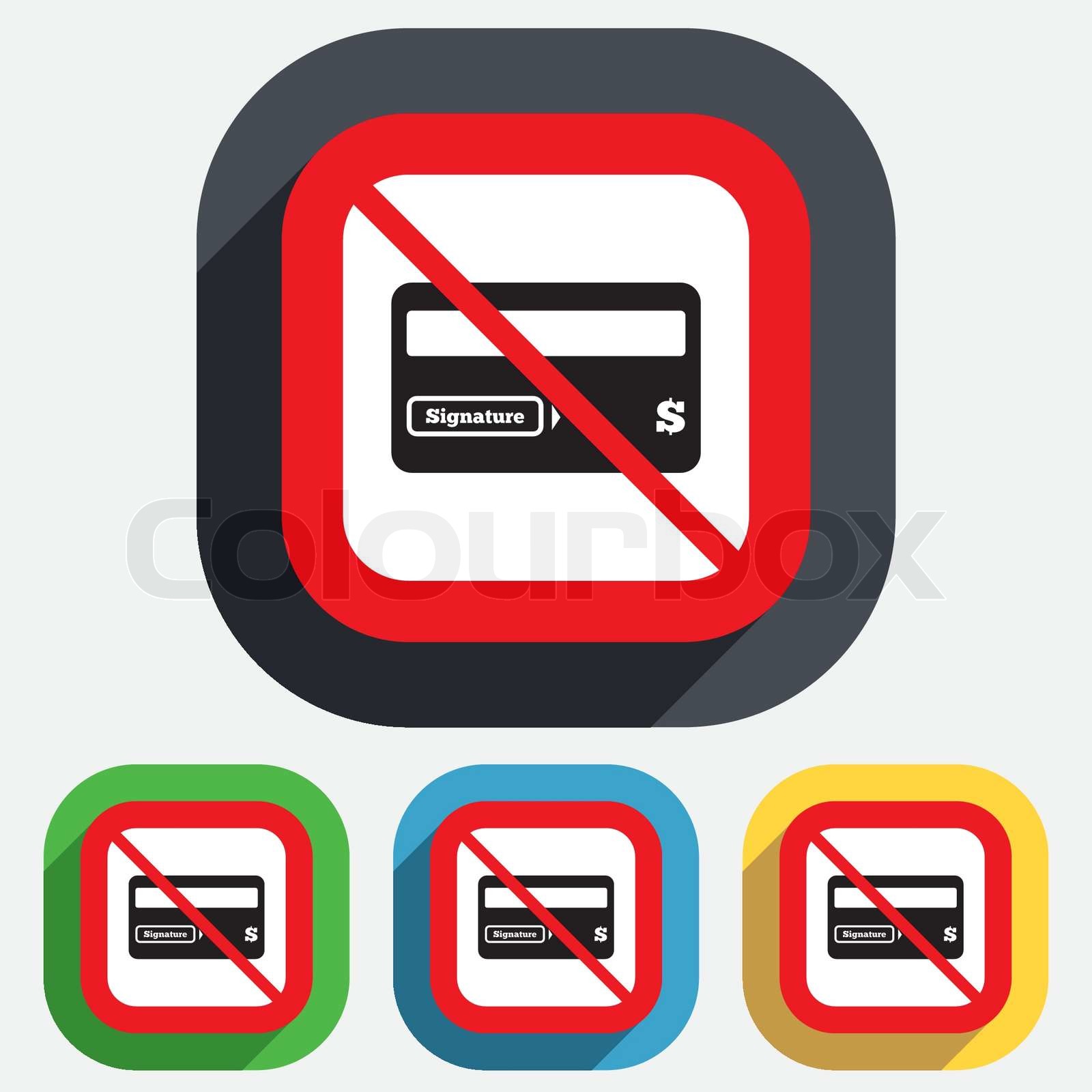 No Credit card sign icon. Debit card symbol. | Stock vector | Colourbox