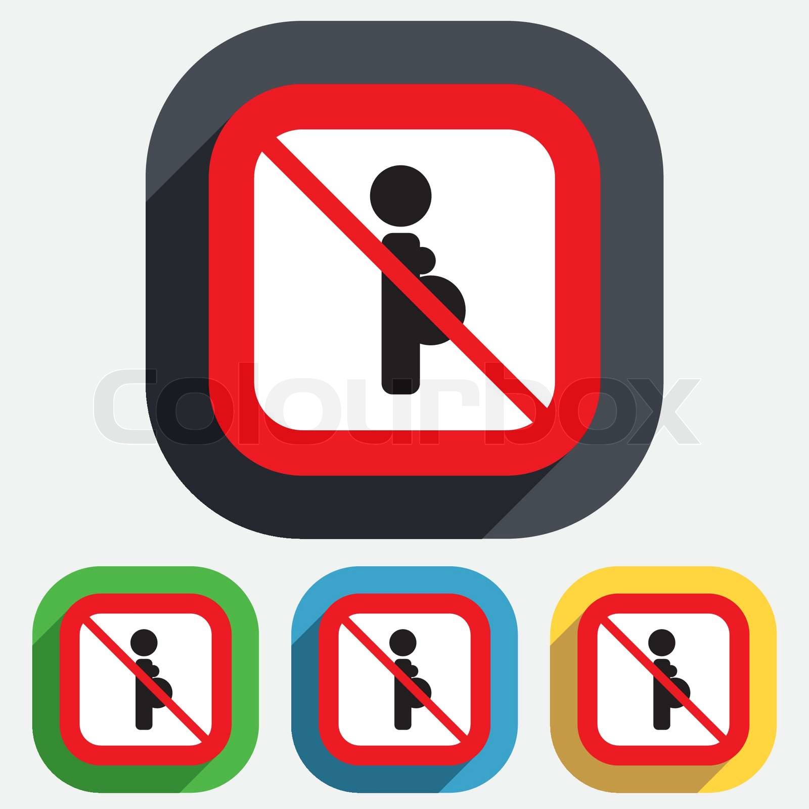 No Pregnant sign icon. Pregnancy symbol. | Stock vector | Colourbox