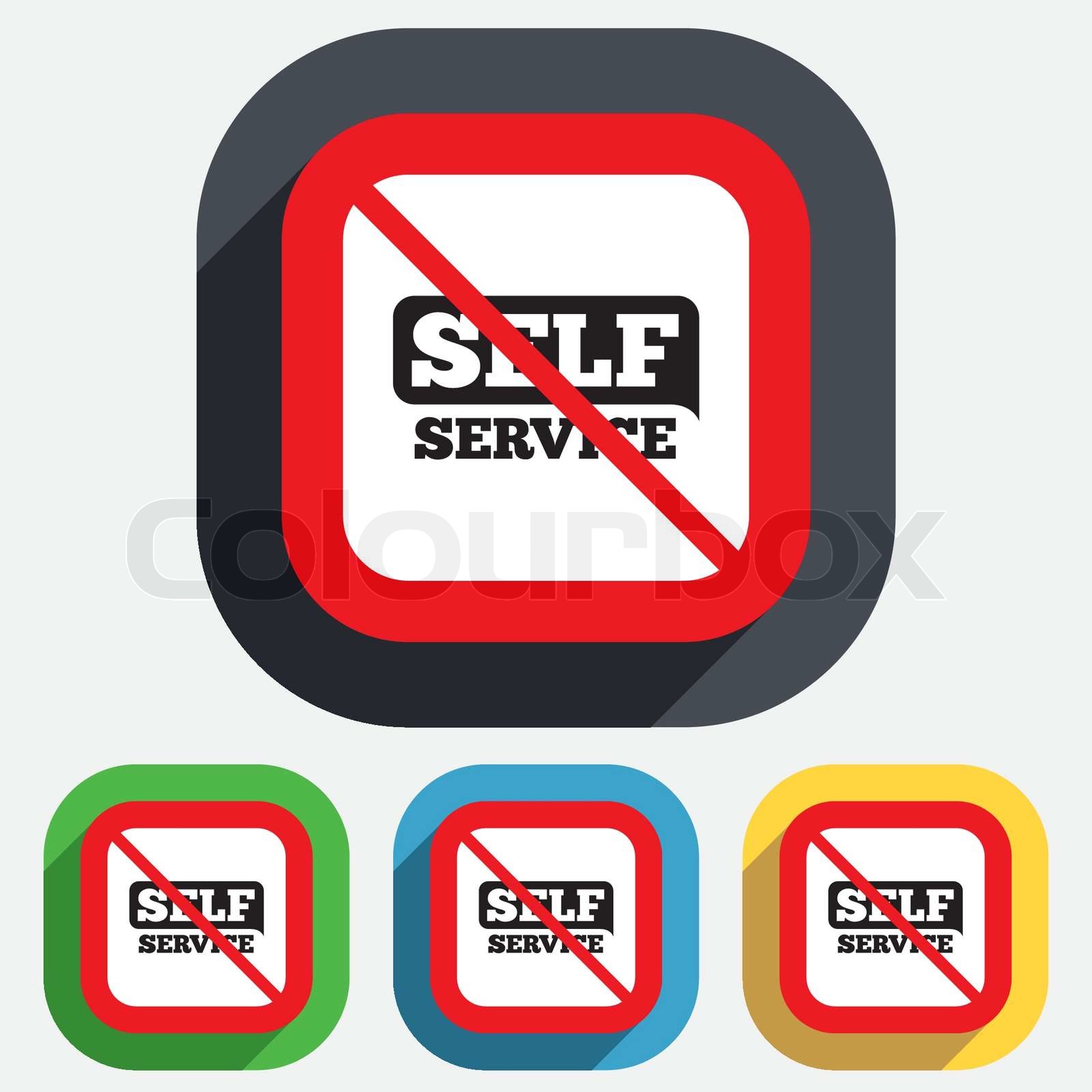 No Self service sign icon. Maintenance button. | Stock vector | Colourbox
