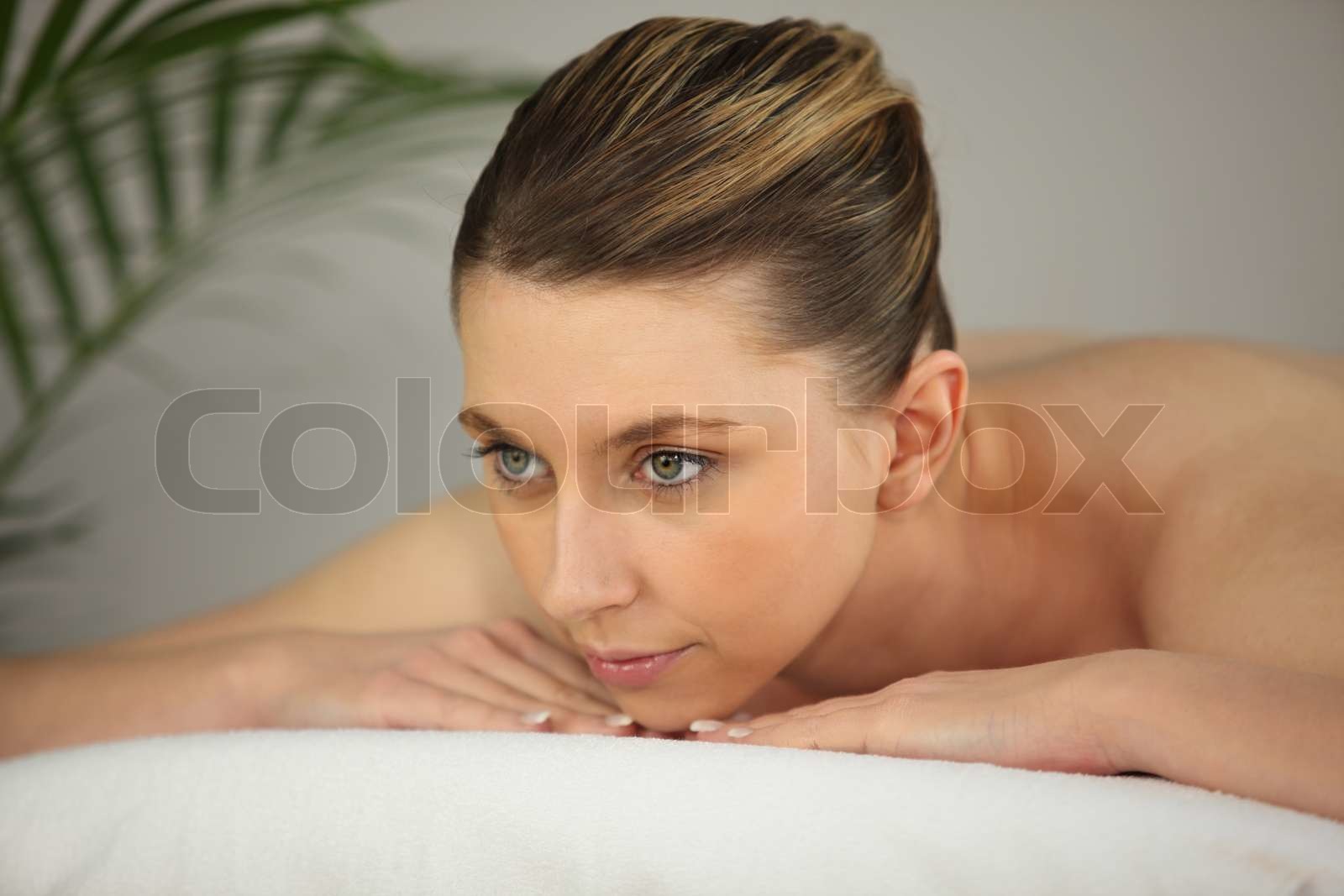 Woman Waiting For Massage Stock Image Colourbox