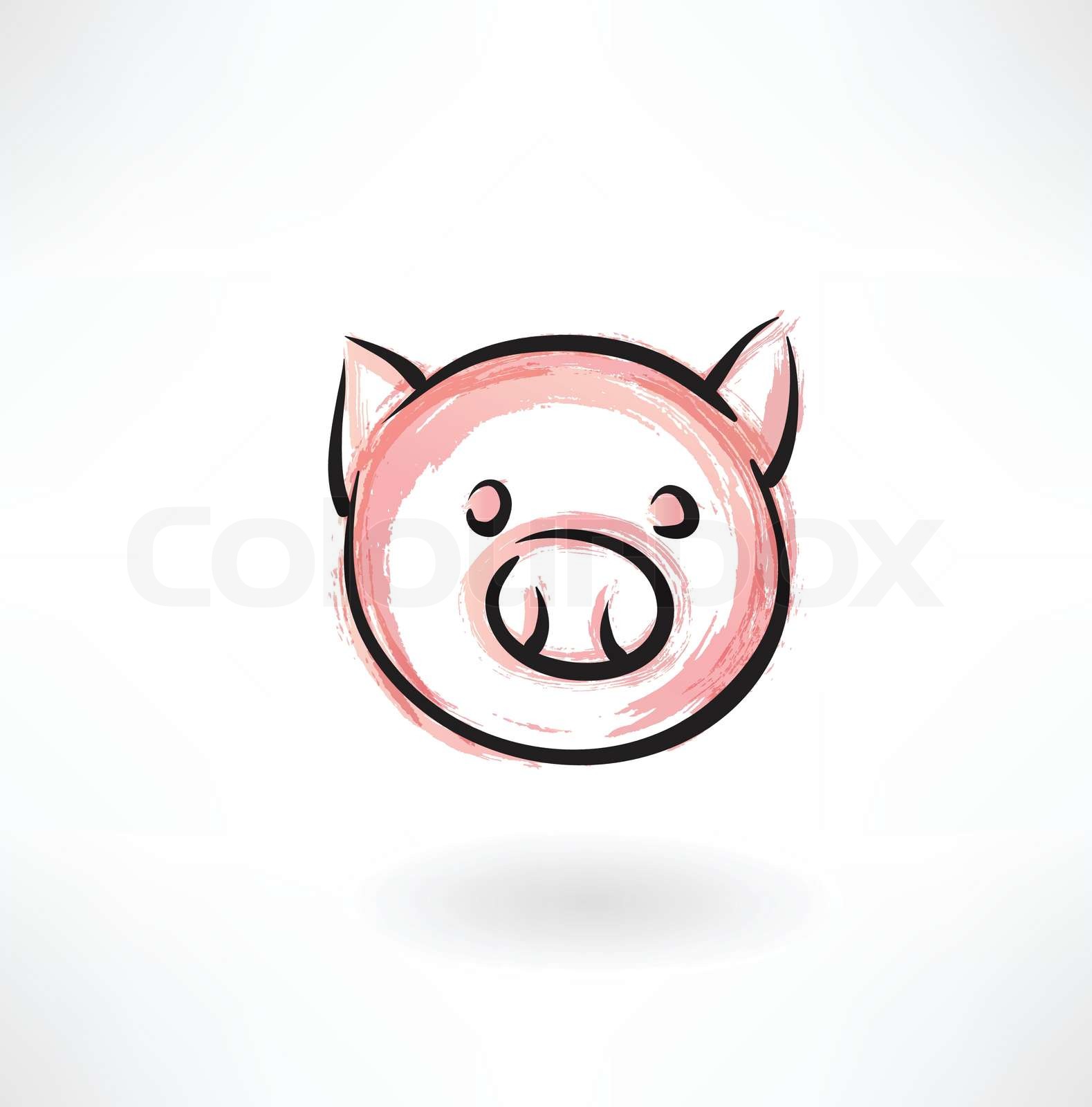 Schwein-Grunge-Ikone | Stock-Vektor | Colourbox