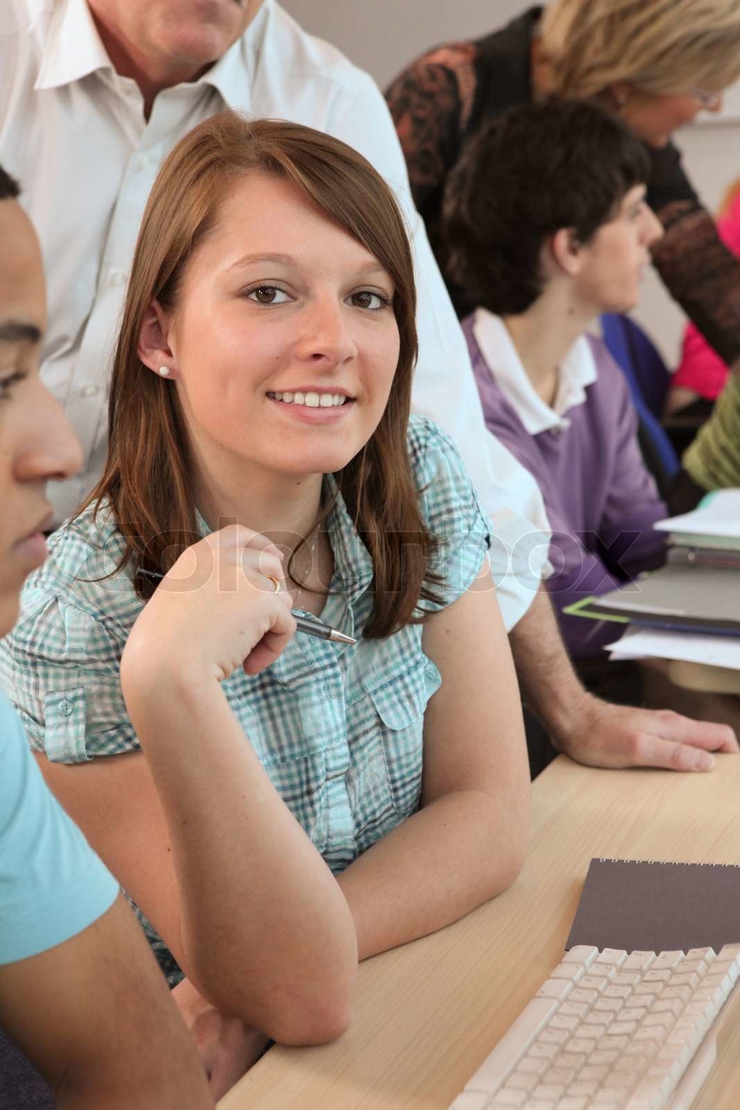Students using computers in class | Stock image | Colourbox