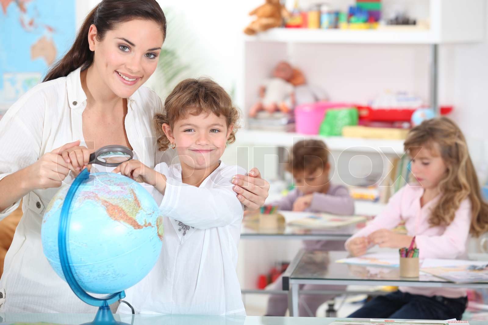 Little girls in classroom | Stock image | Colourbox