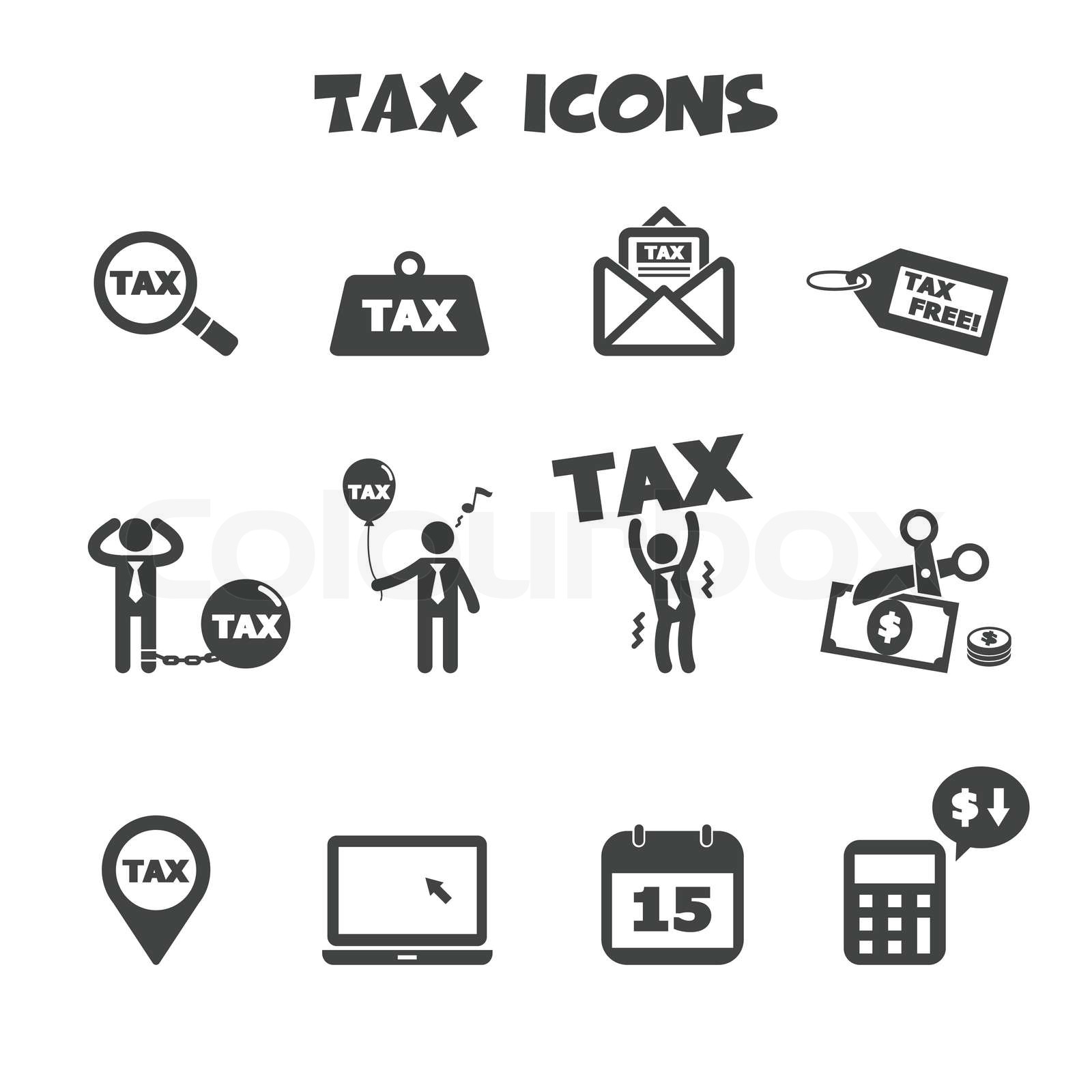 tax icons | Stock vector | Colourbox