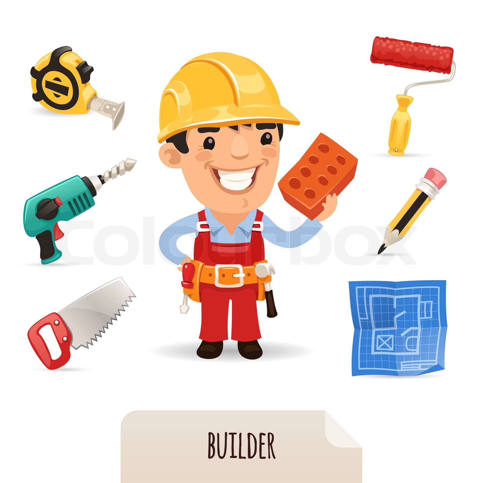 Builders icons set | Stock vector | Colourbox