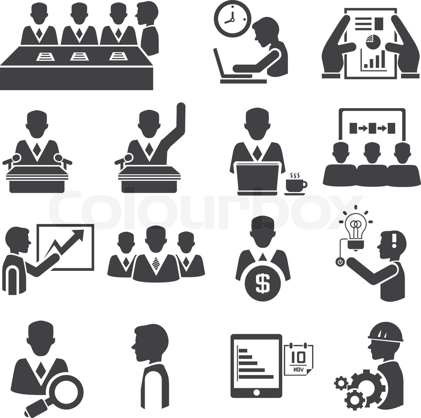 human resource and business people icons | Stock vector | Colourbox