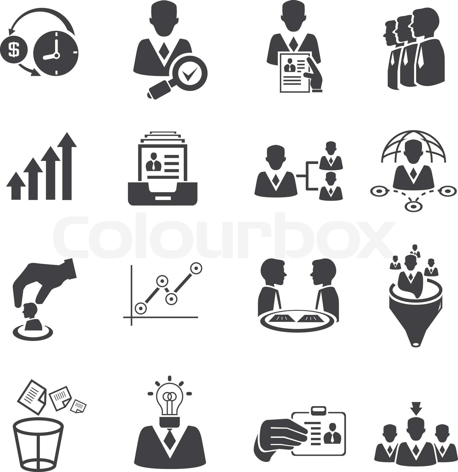 human resource and business people icons | Stock vector | Colourbox