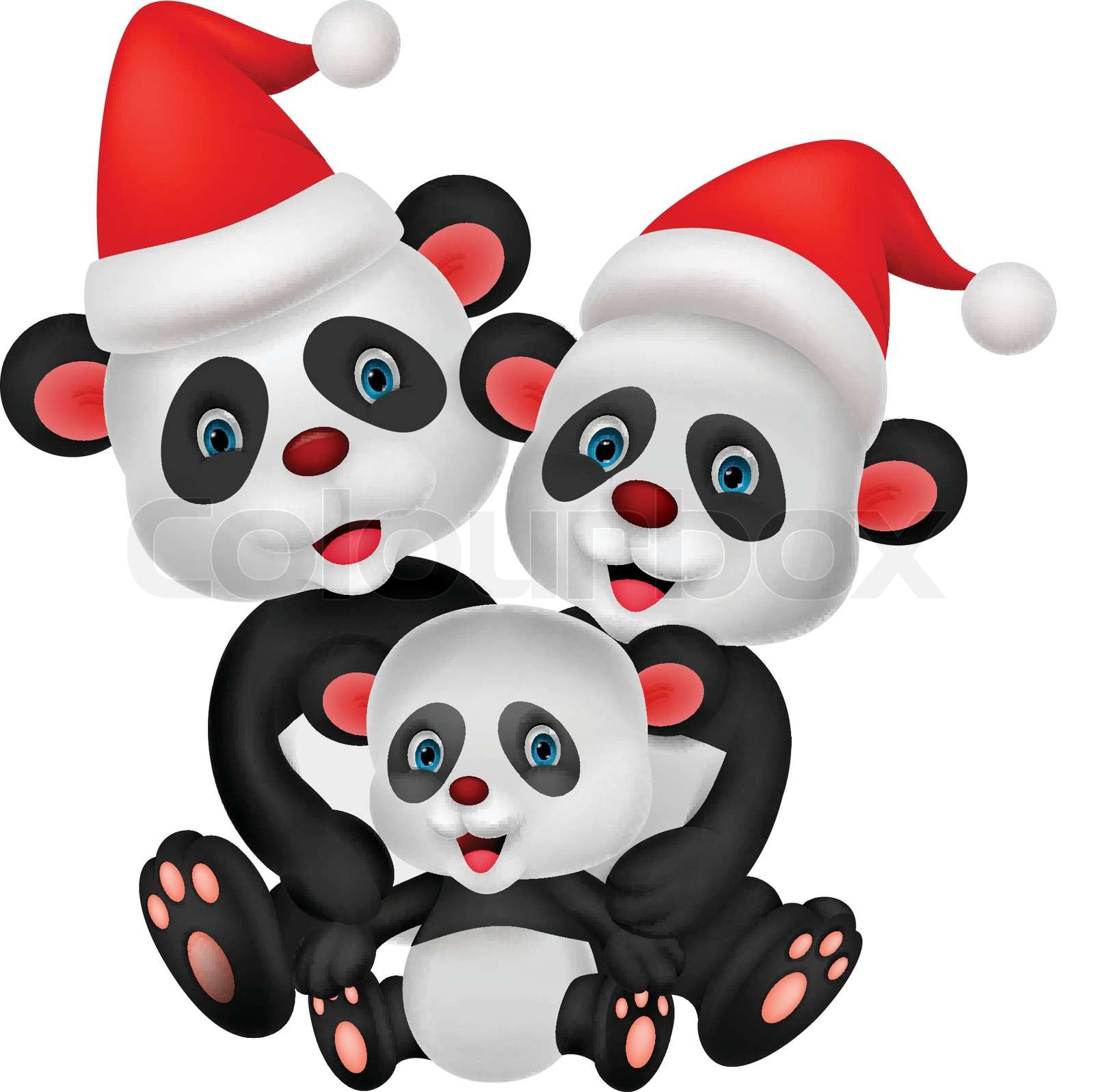 Cute cartoon panda bear family | Stock vector | Colourbox