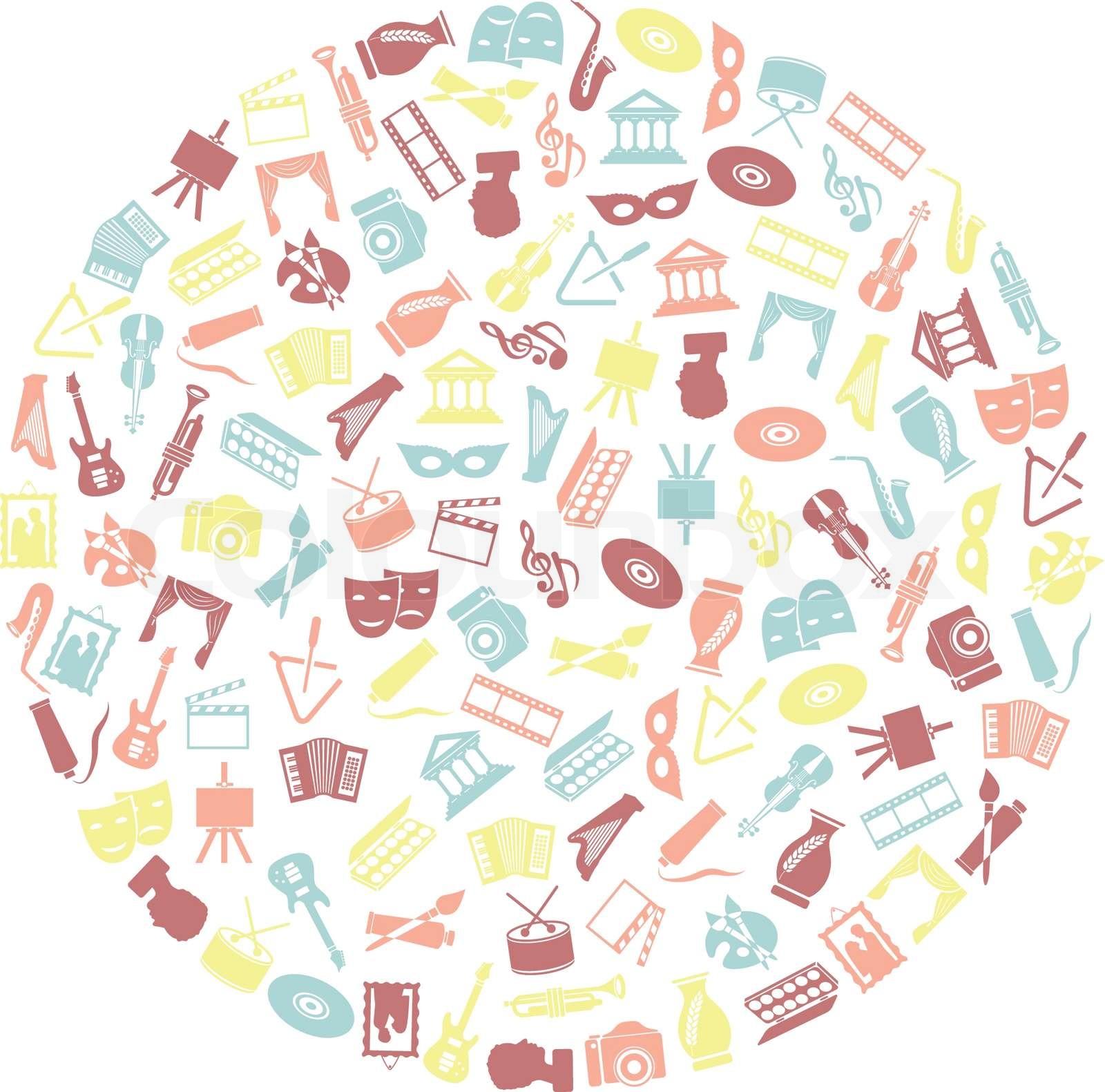 art and culture icons in circle | Stock vector | Colourbox