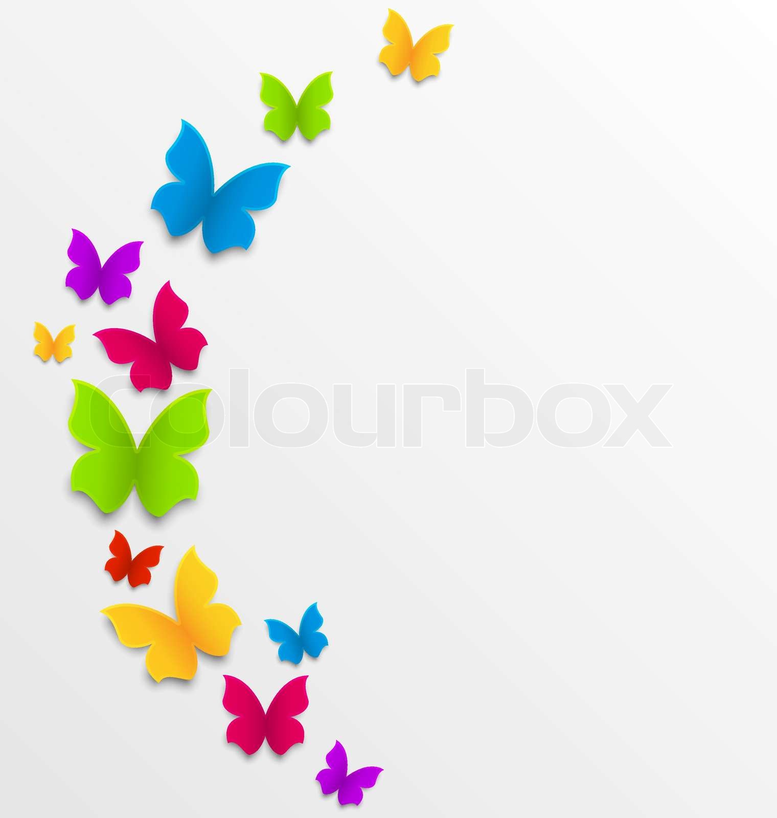 Abstract spring background with rainbow butterflies | Stock vector ...