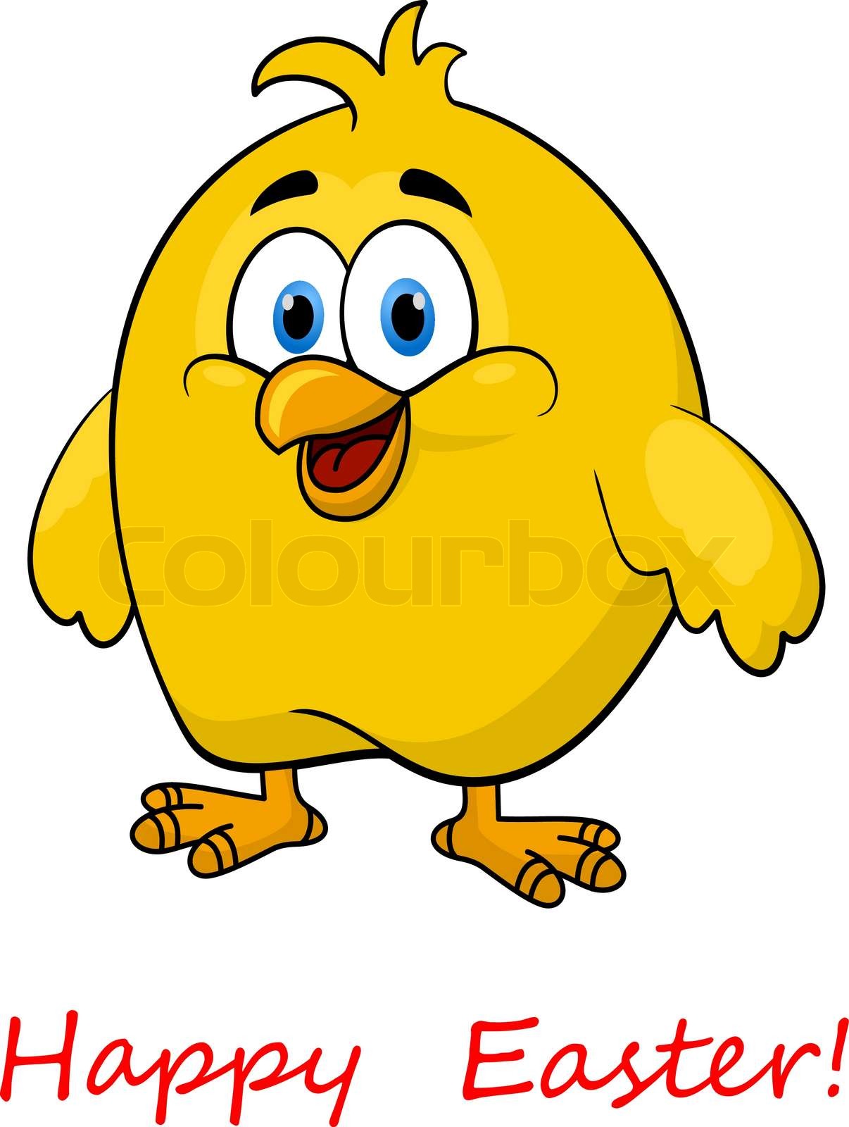 Happy cartoon Easter little chick | Stock vector | Colourbox