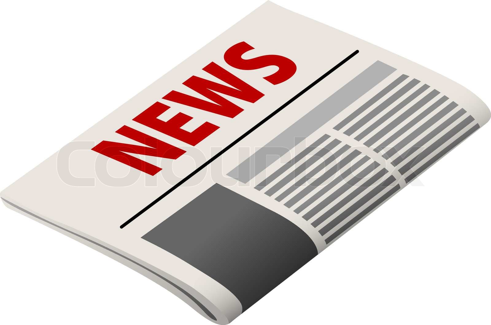 Folded newspaper realistic icon | Stock vector | Colourbox