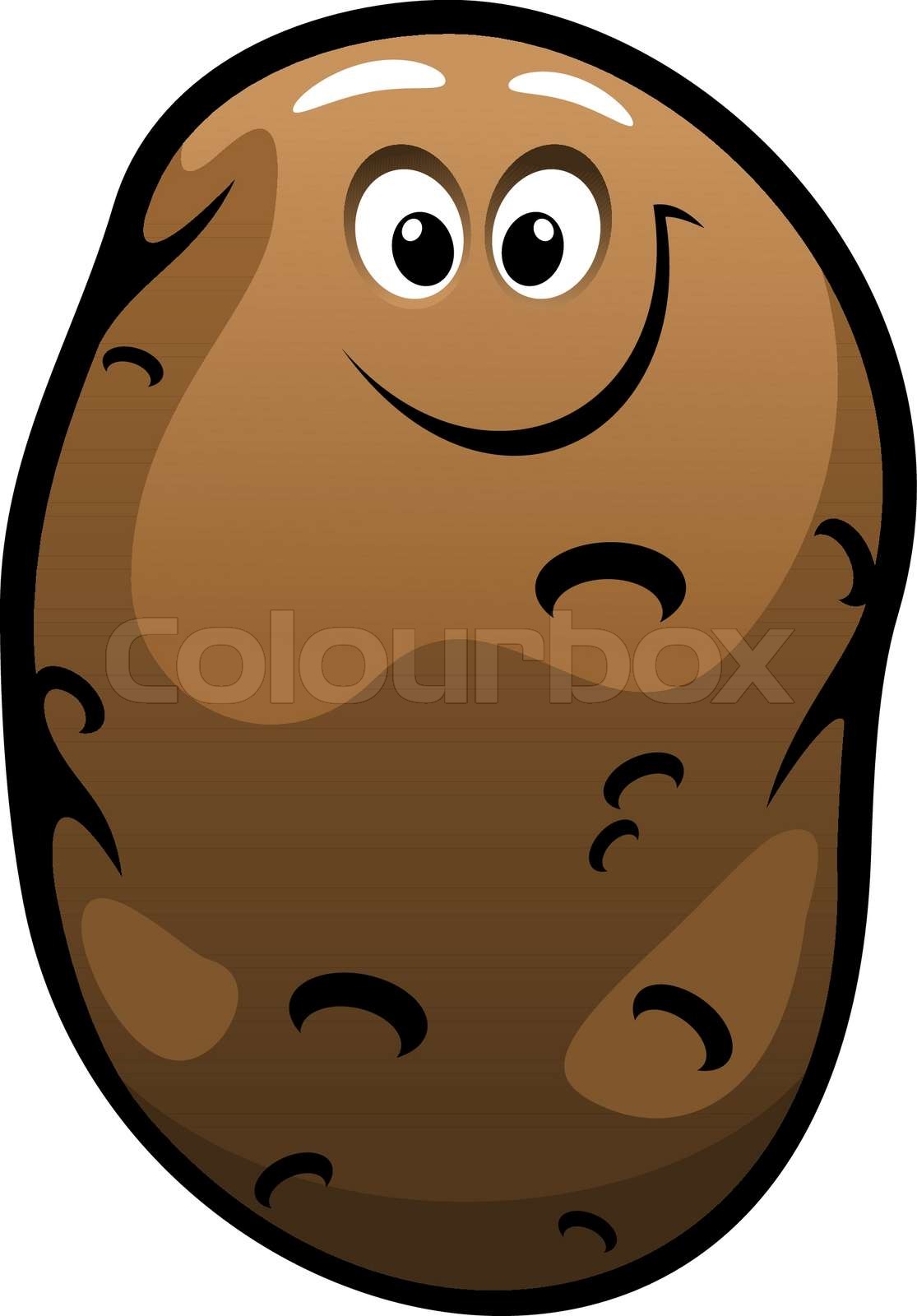Smiling cartoon farm potato vegetable | Stock vector | Colourbox