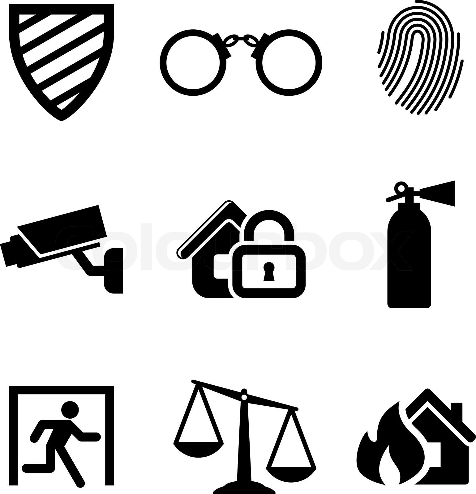 Sicherheit und Gefahrenabwehr Symbole | Stock-Vektor | Colourbox