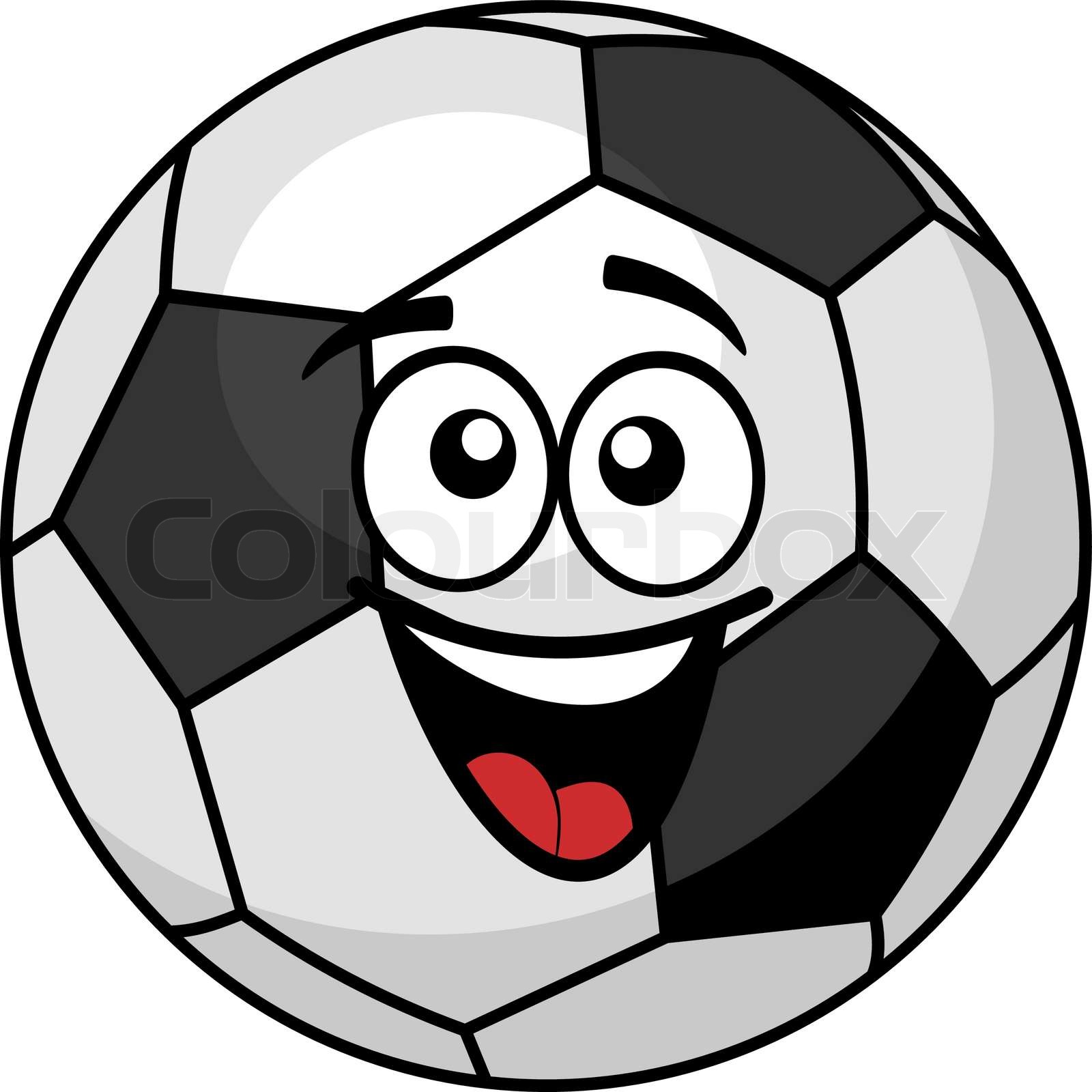 Goofy soccer ball with a big happy smile | Stock vector | Colourbox