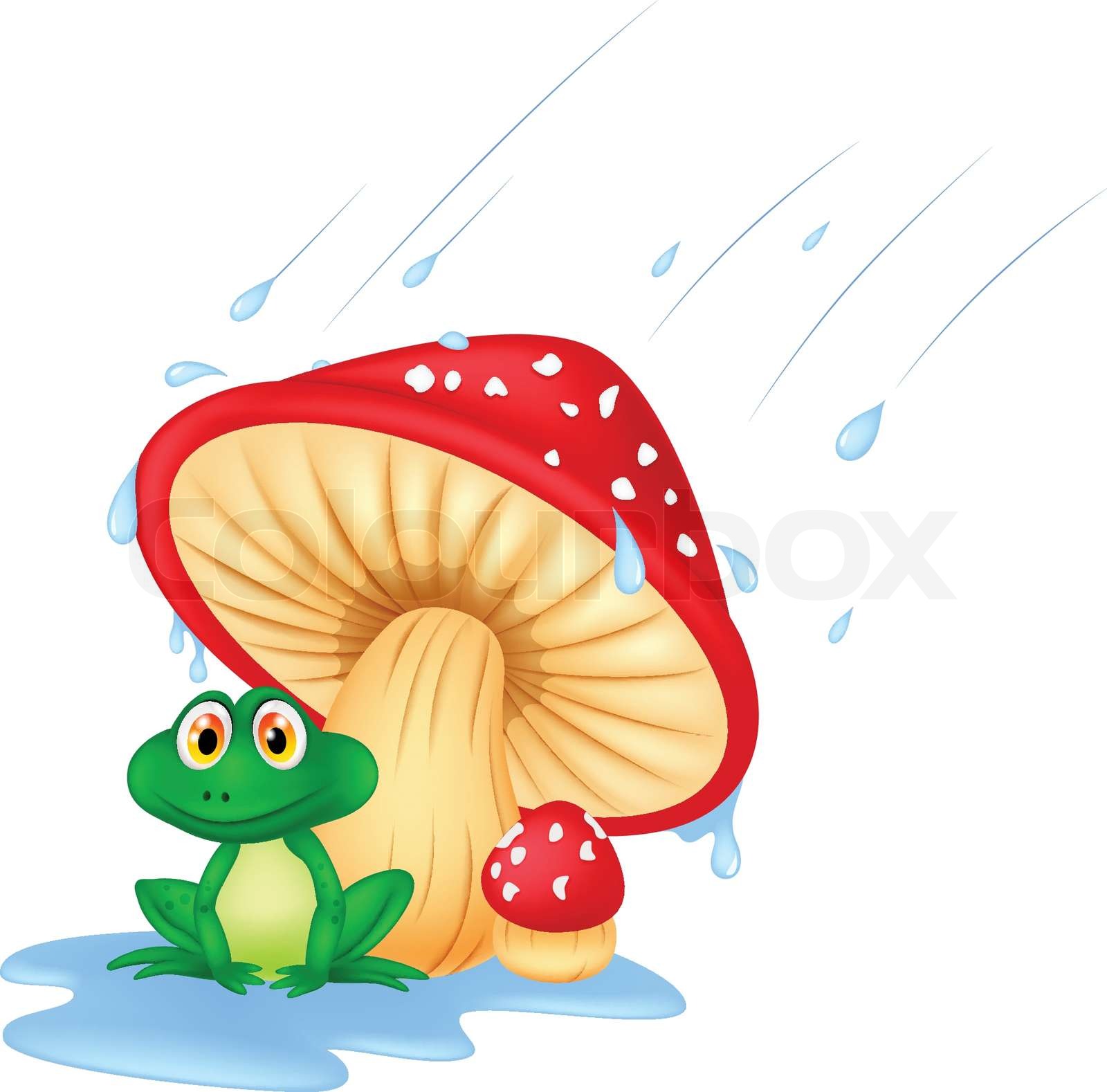 Pilz mit einer Kröte-cartoon | Stock-Vektor | Colourbox