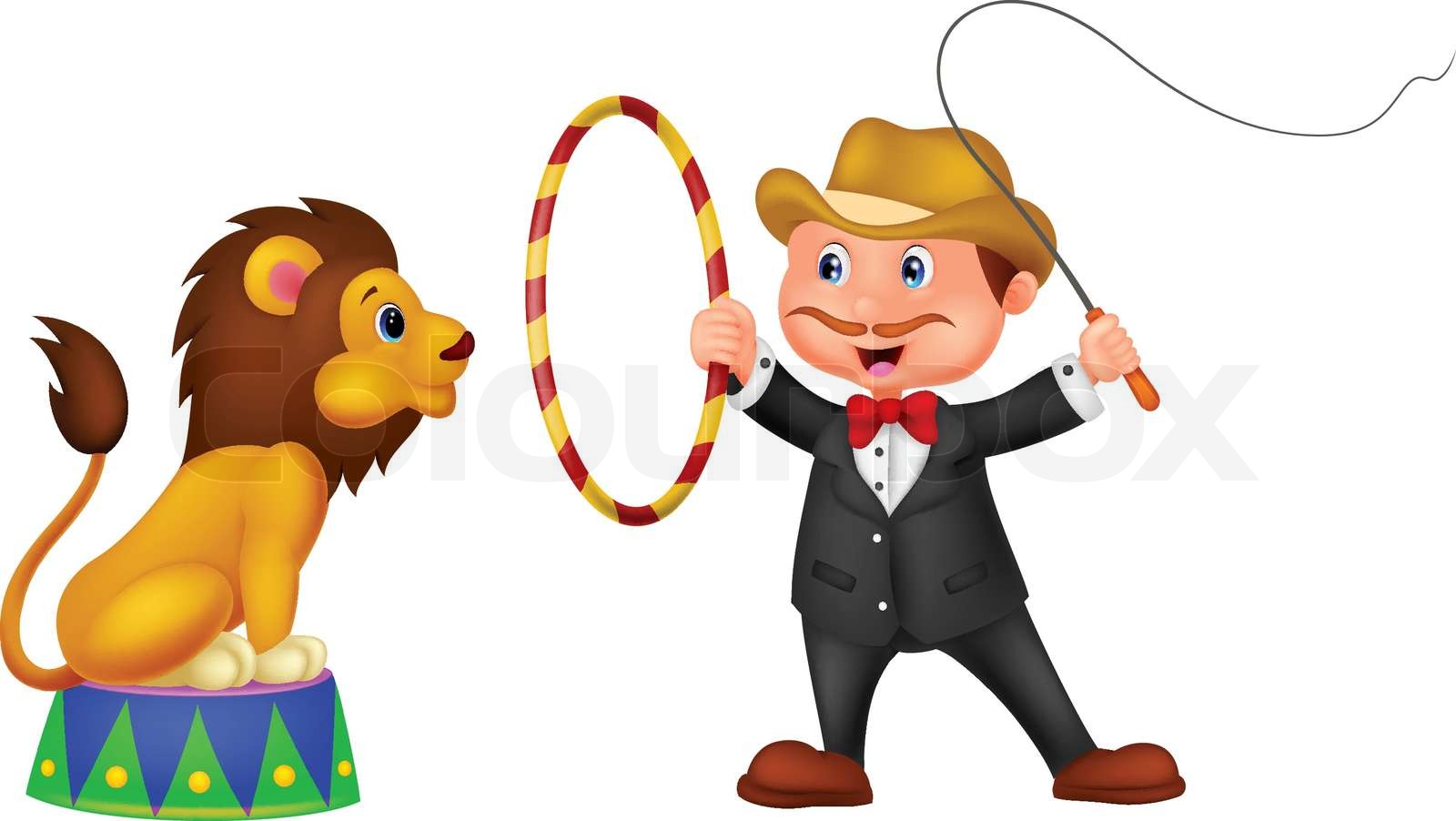 Cartoon Lion Tamer with lion | Stock vector | Colourbox