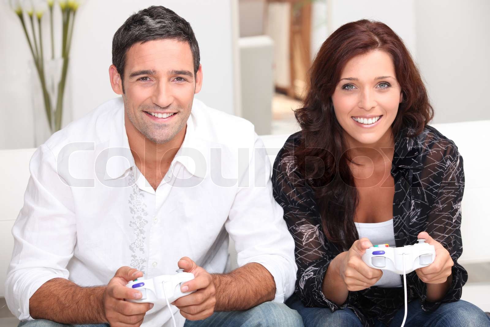 Couple playing video games | Stock image | Colourbox