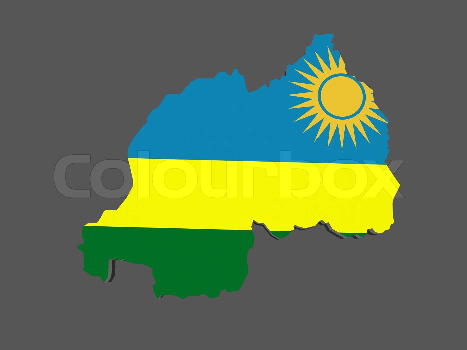 Map of Rwanda. | Stock image | Colourbox