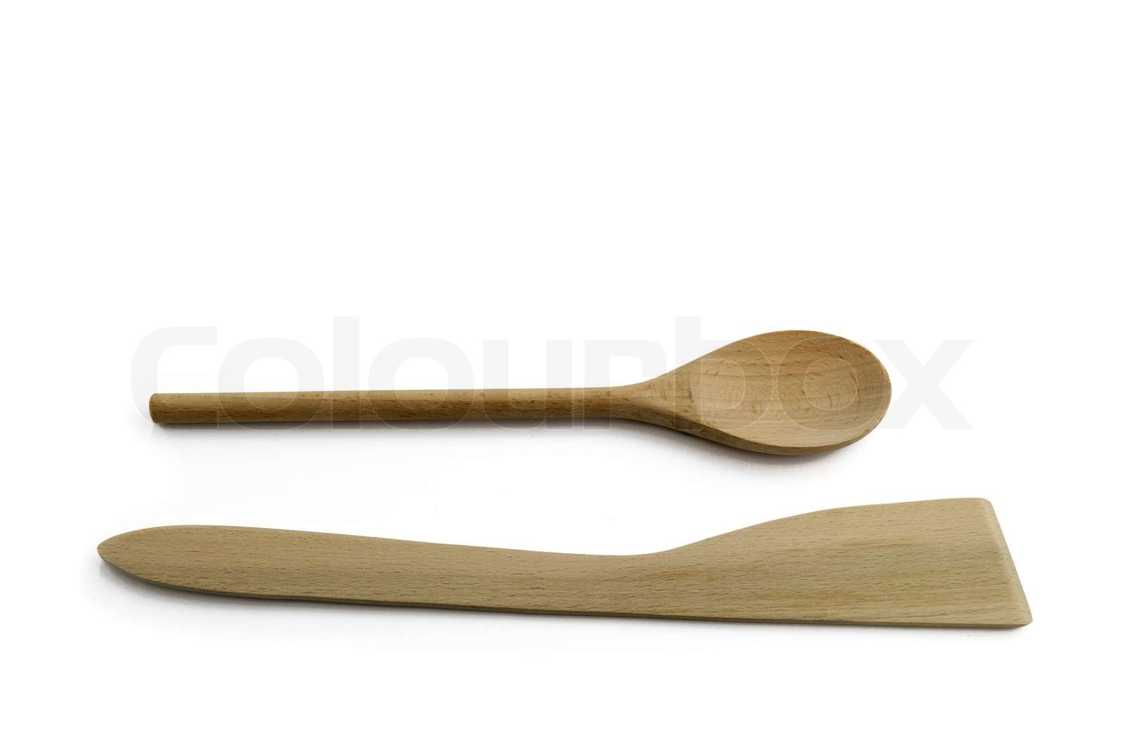 Wooden spoon and spatula | Stock image | Colourbox