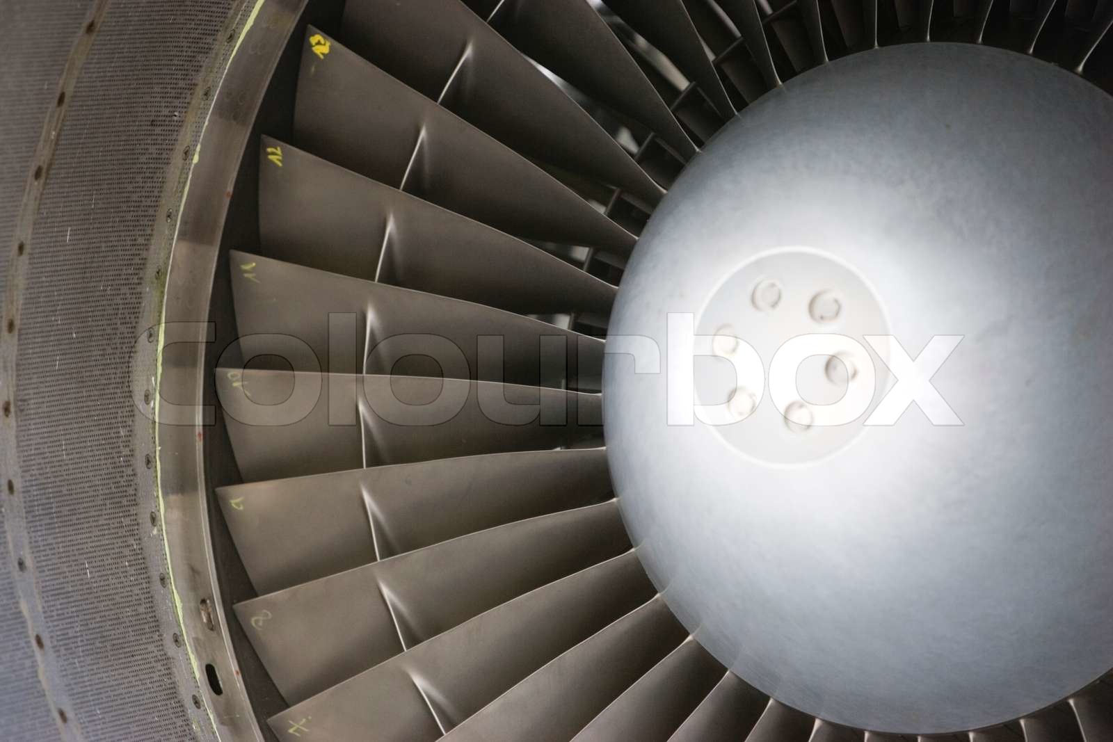 Cropped image of an airplane engine | Stock image | Colourbox