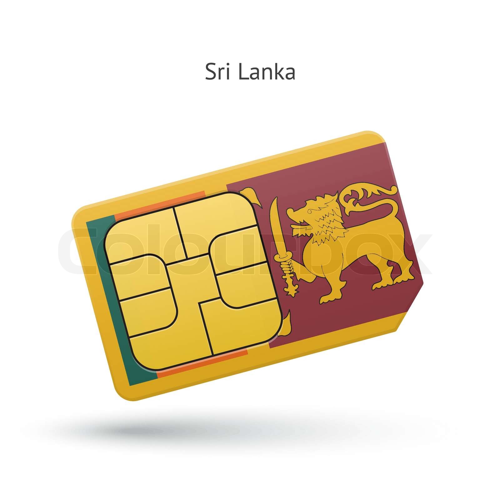 Sri Lanka mobile phone sim card with flag. | Stock vector | Colourbox