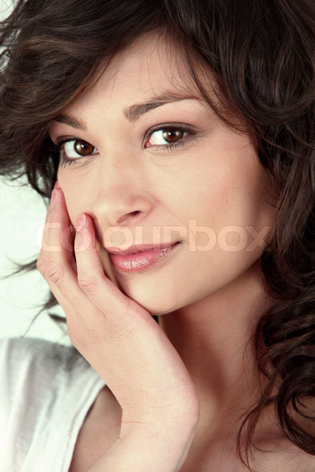 Bashful woman | Stock image | Colourbox