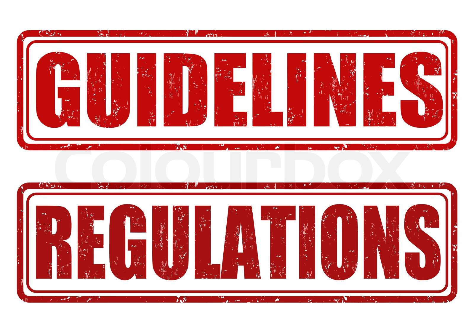 Guidelines and regulations stamps | Stock vector | Colourbox