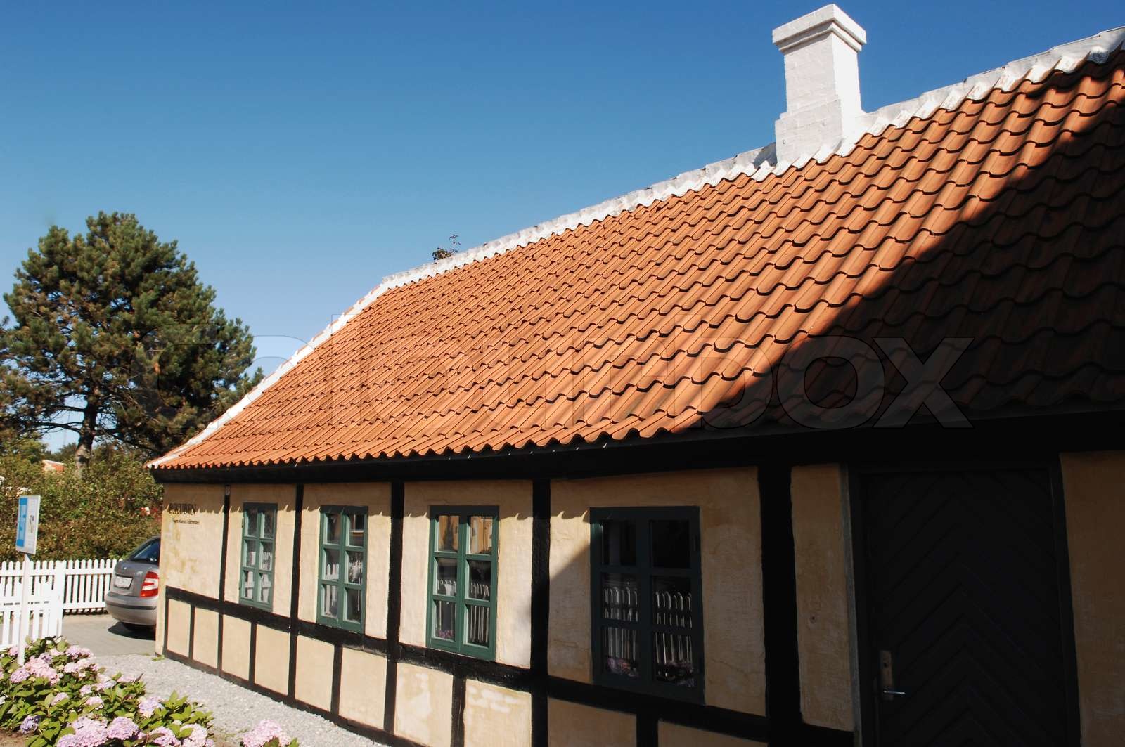 Facade of a typical Danish house on a summer day | Stock image | Colourbox