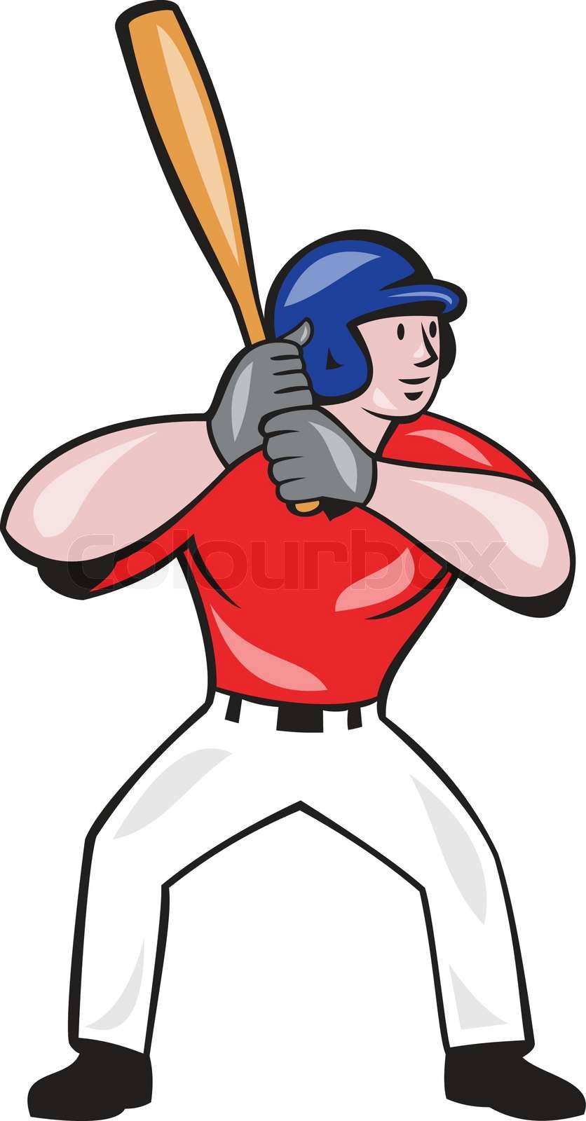 Baseball Player Batting Front Isolated Cartoon | Stock vector | Colourbox