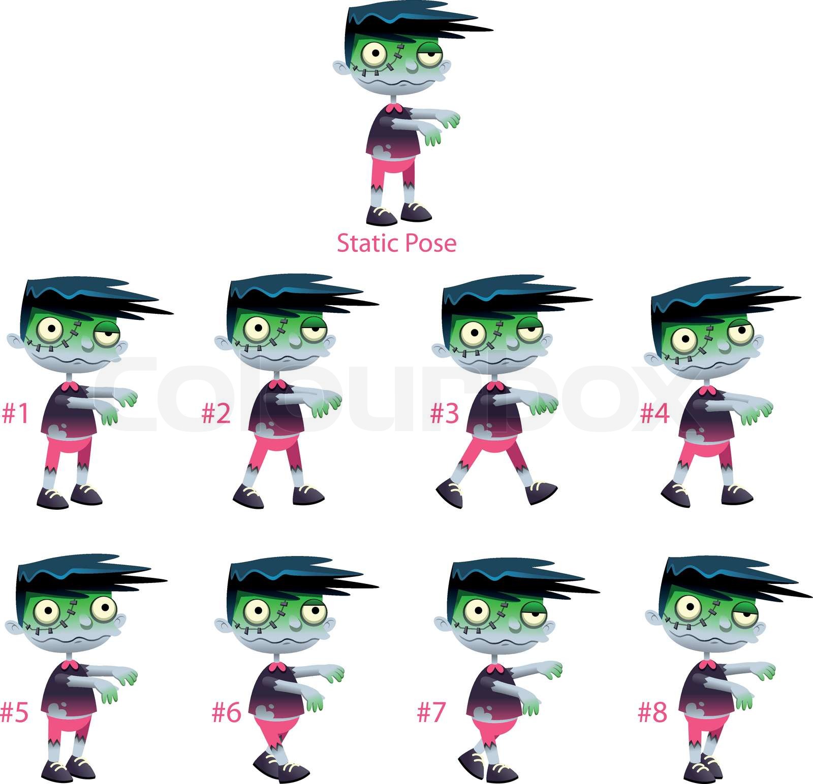 Animation of Zombie walking. | Stock vector | Colourbox