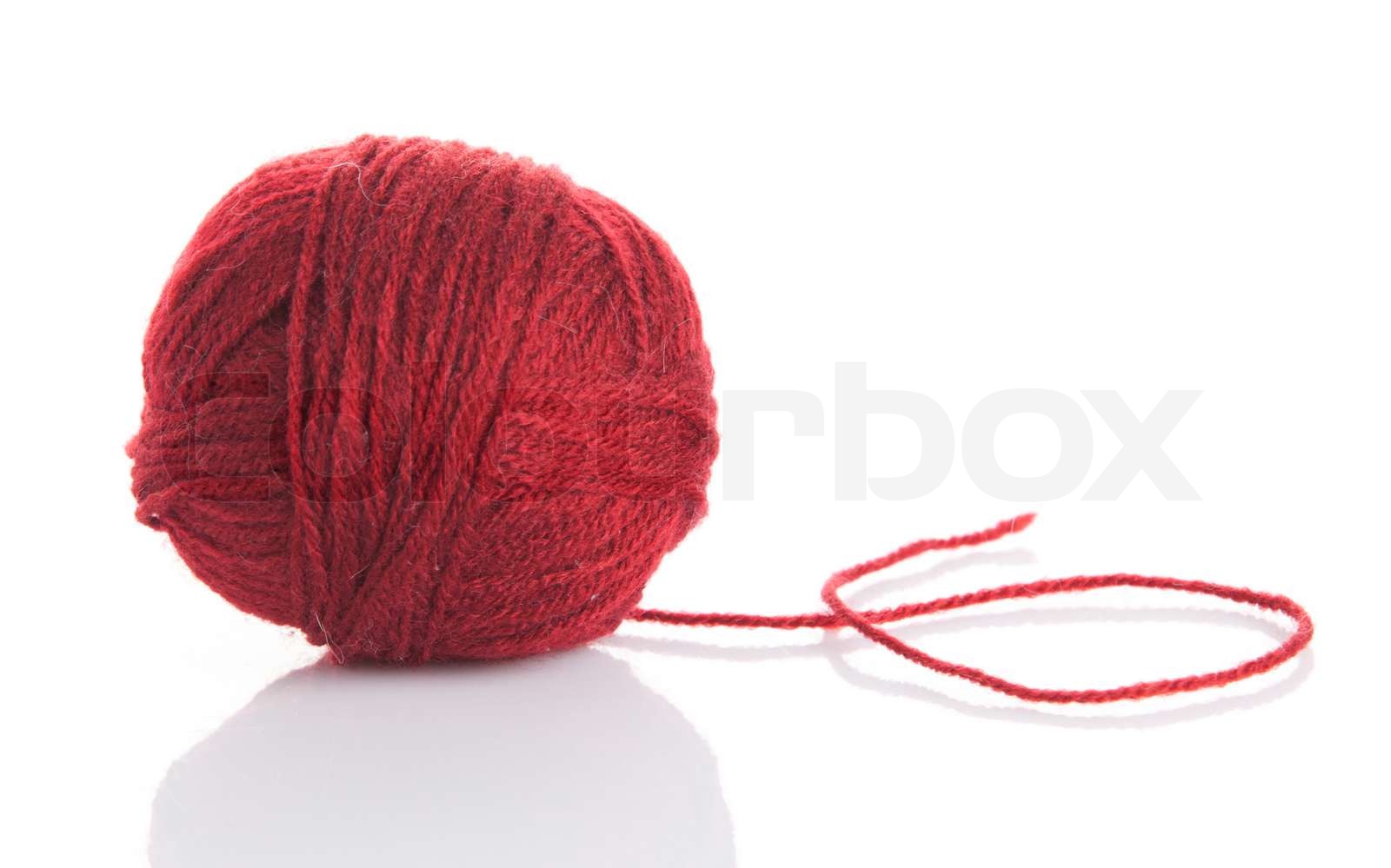 wool yarn ball isolated on white. ball of yarn for knitting | Stock ...