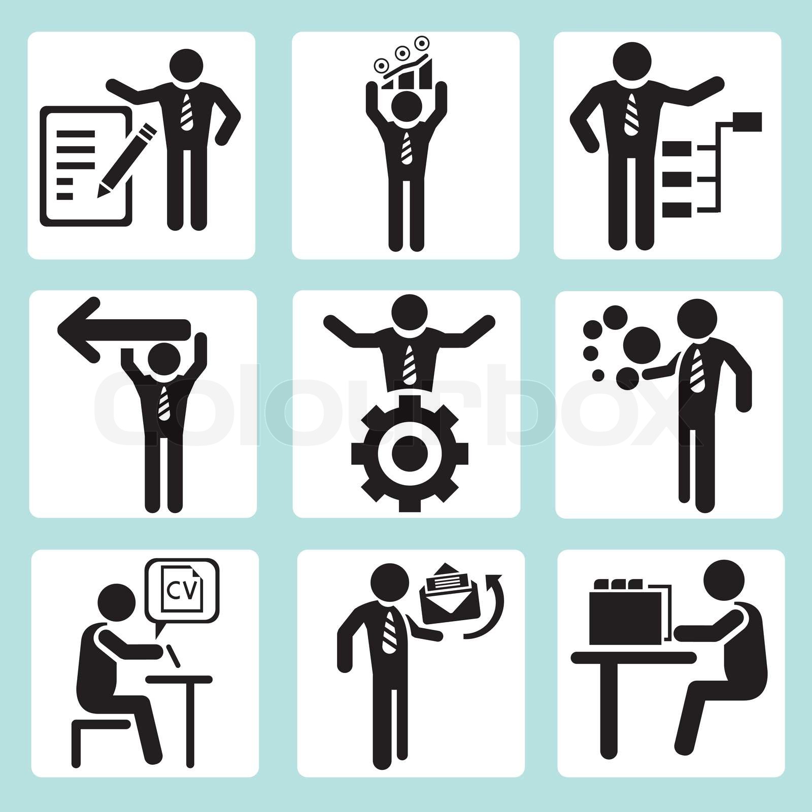 business people and office life icons | Stock vector | Colourbox