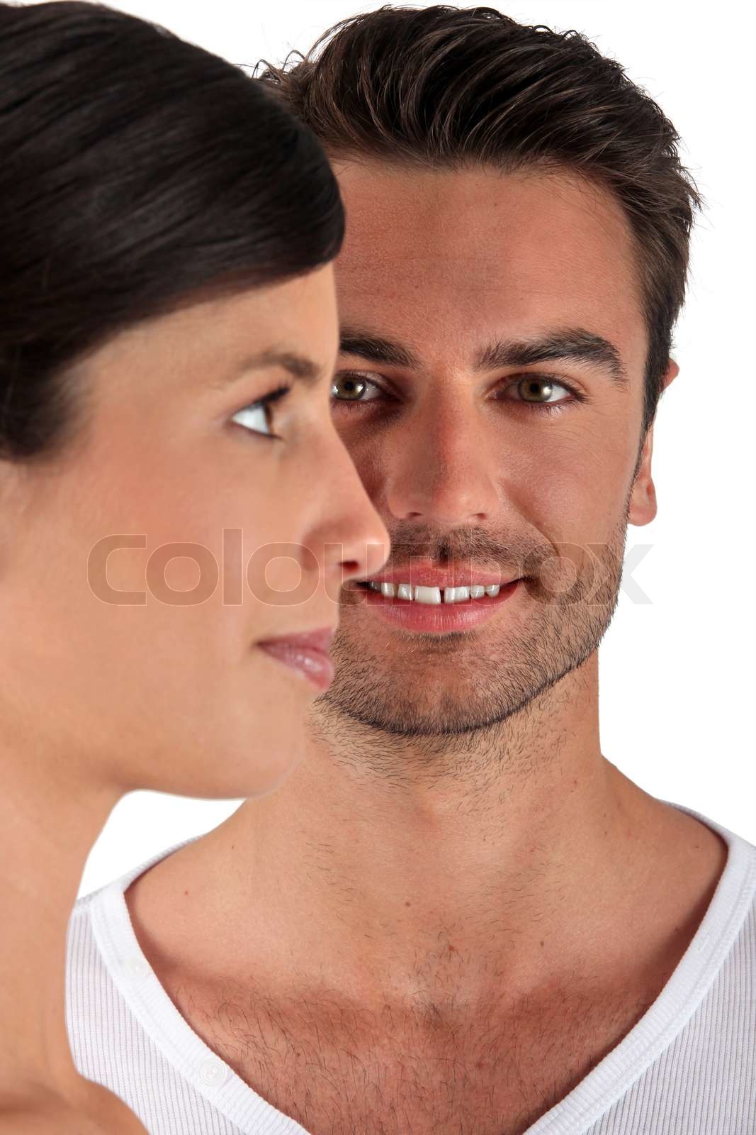 Couple facing different directions | Stock image | Colourbox