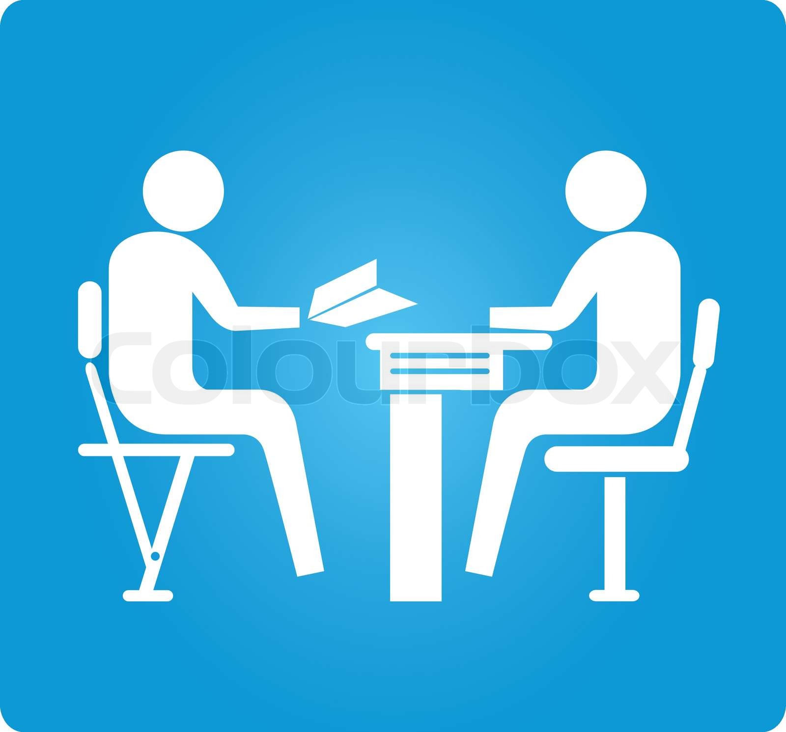 meeting symbol on blue button | Stock vector | Colourbox