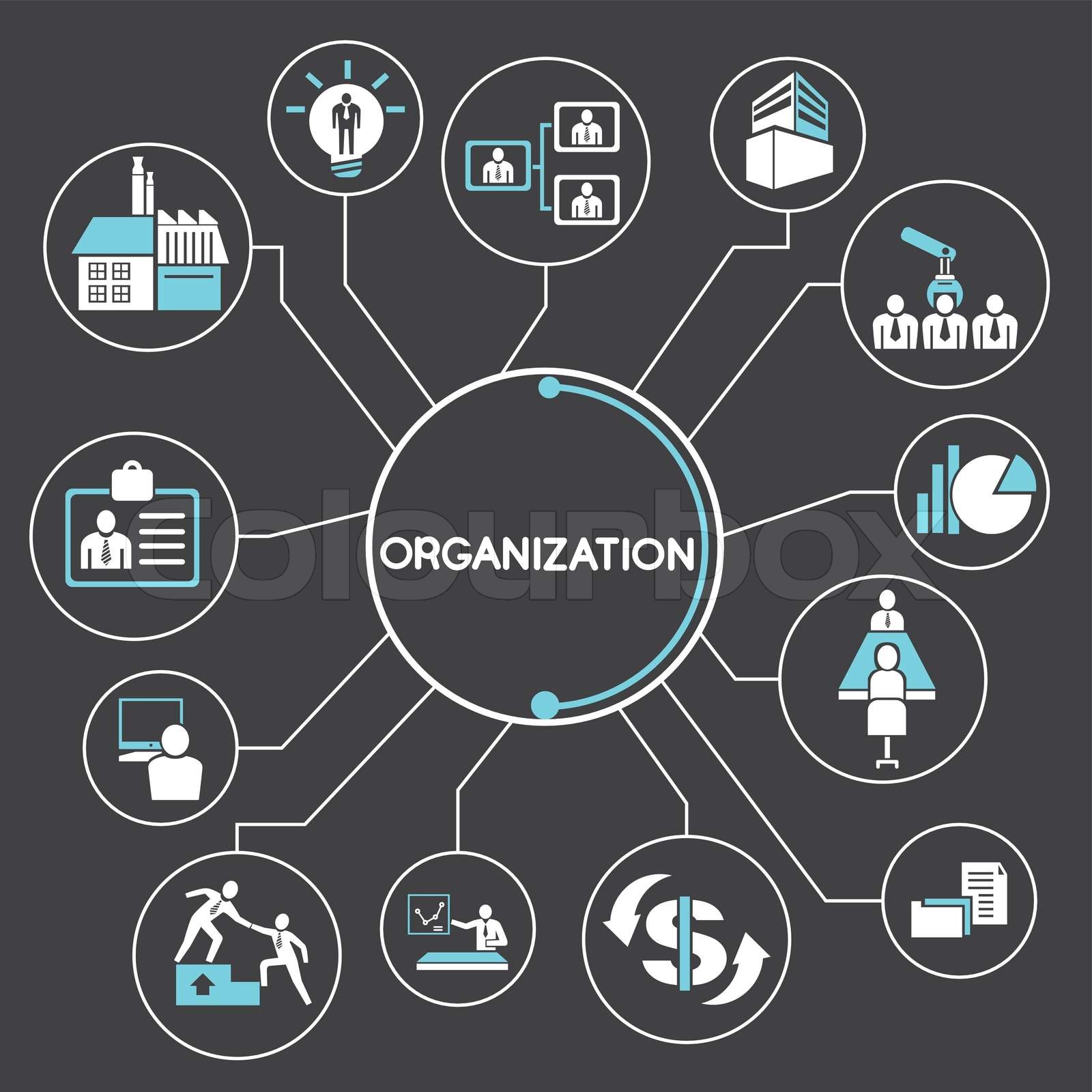 organization management network info graphic black background theme ...