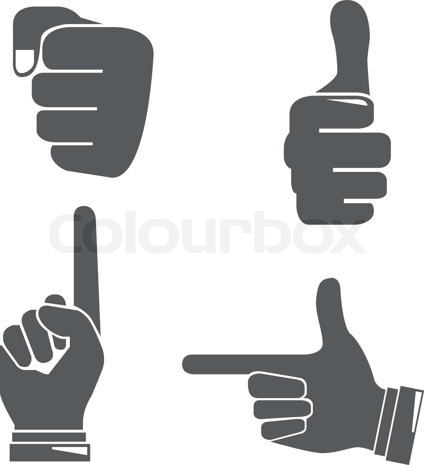 Daumen hoch und zeigen Hand, verschiedene Geste von Hand set | Stock ...