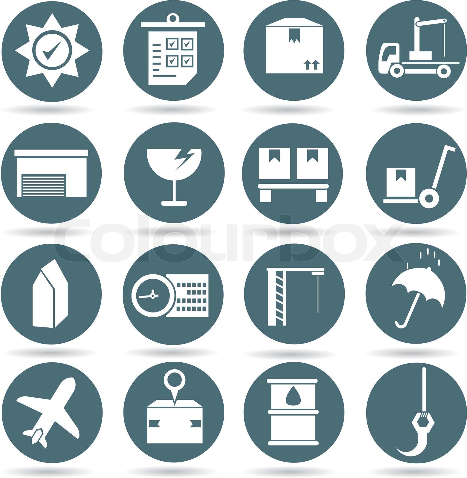 shipping icons set in round buttons | Stock vector | Colourbox