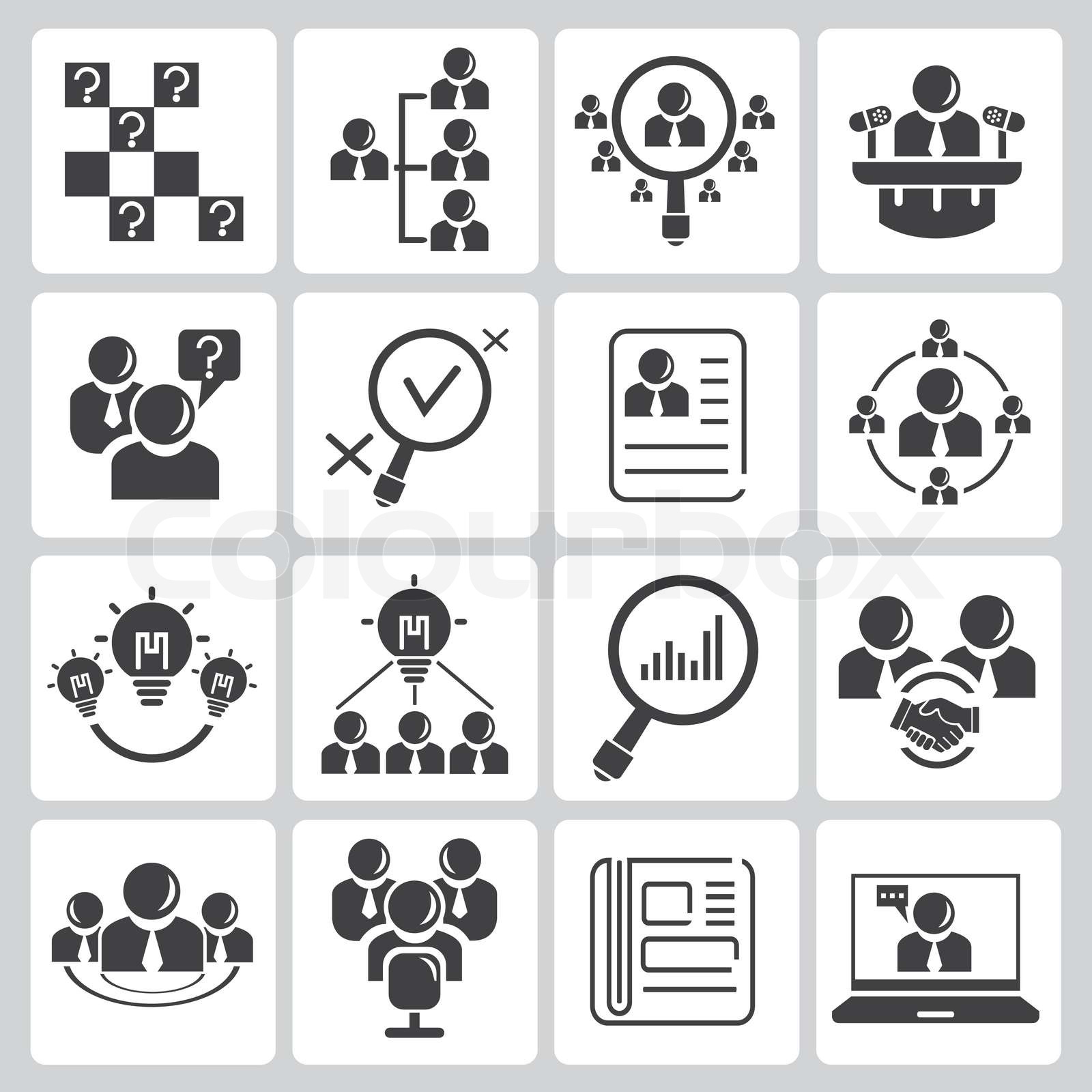 organization and business icons set | Stock vector | Colourbox
