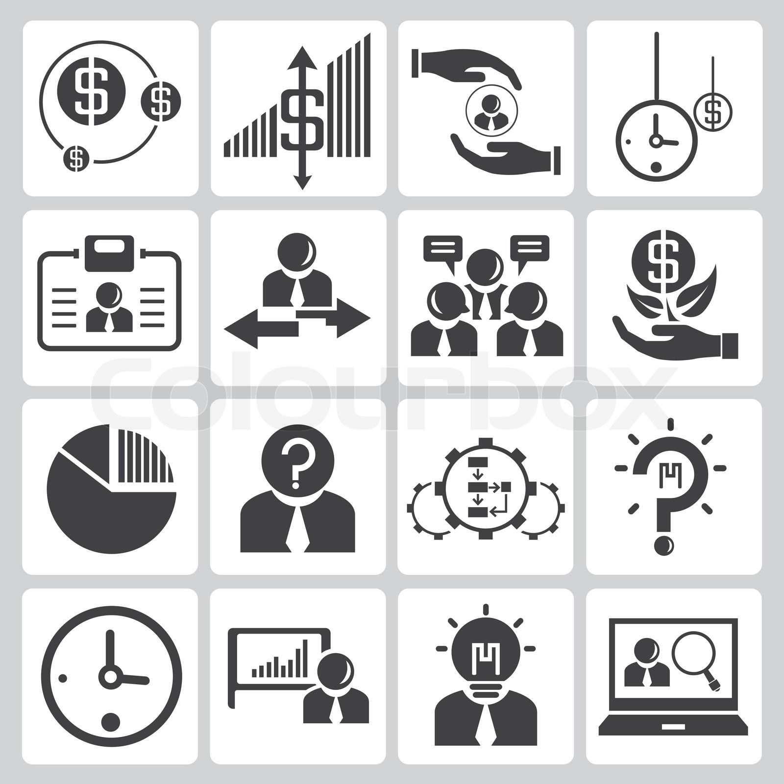 financial management icons set | Stock vector | Colourbox