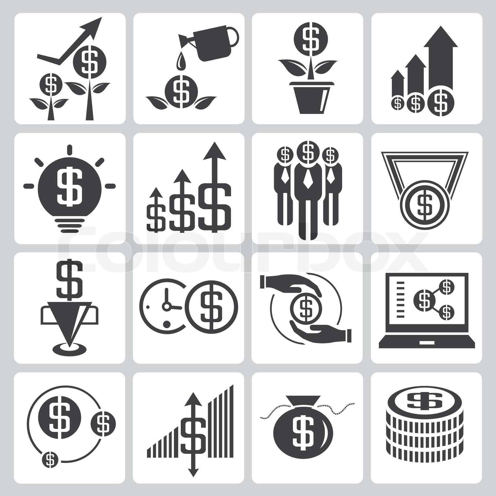 financial management icons set | Stock vector | Colourbox