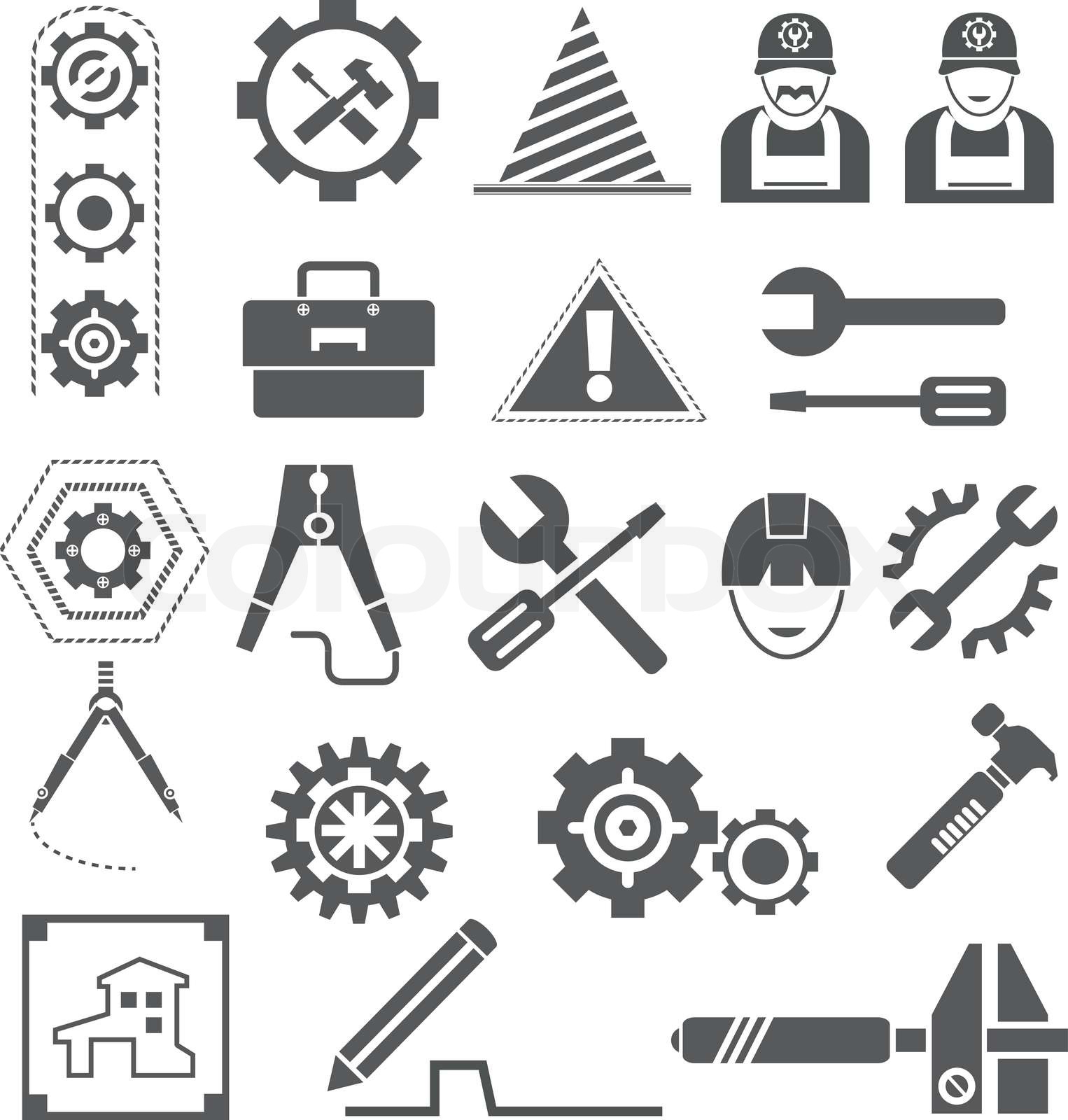 Engineering und mechanische Werkzeuge-Symbole | Stock-Vektor | Colourbox