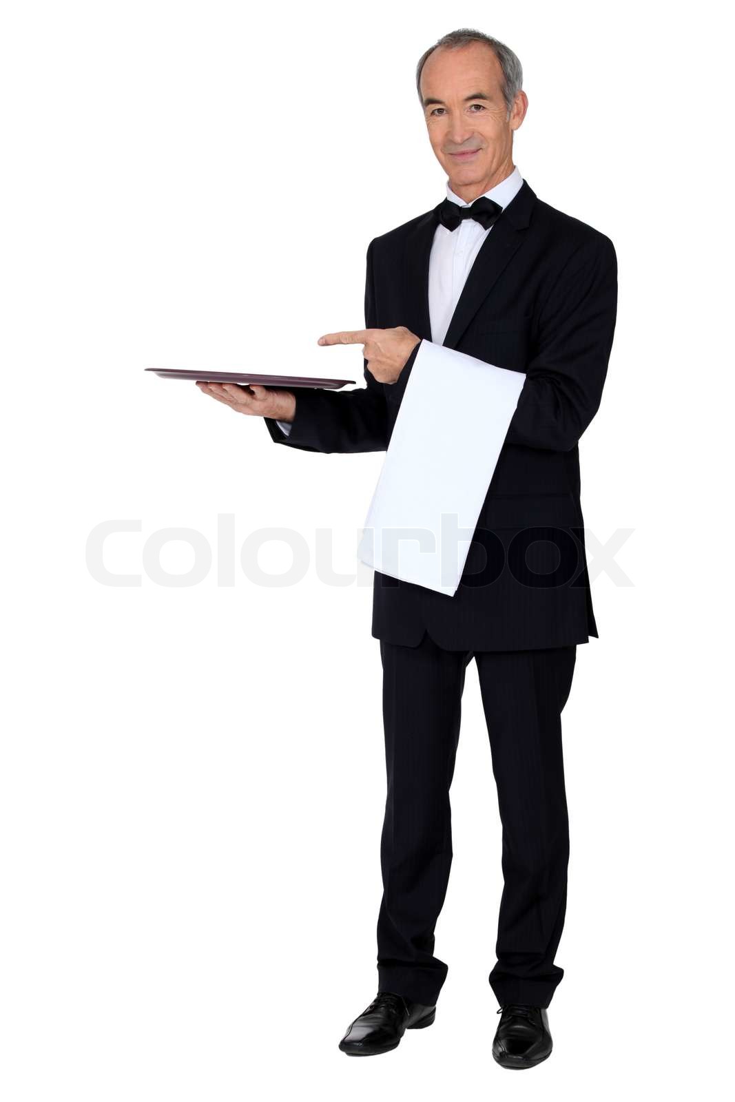 Kellner mit einem Tablett | Stock Bild | Colourbox