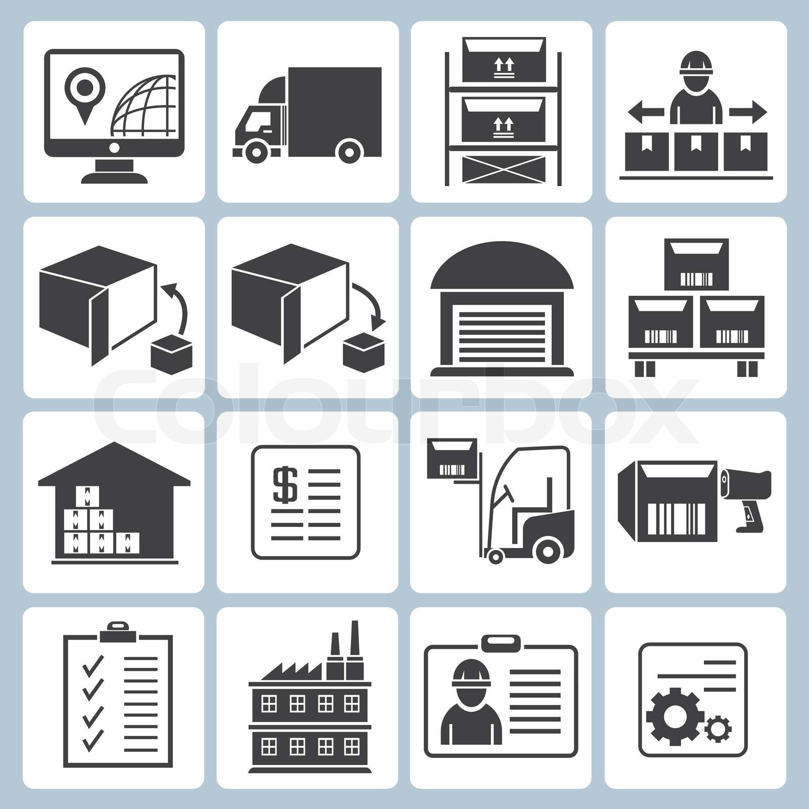 Versand- und Logistik-Symbole-Satz | Stock-Vektor | Colourbox