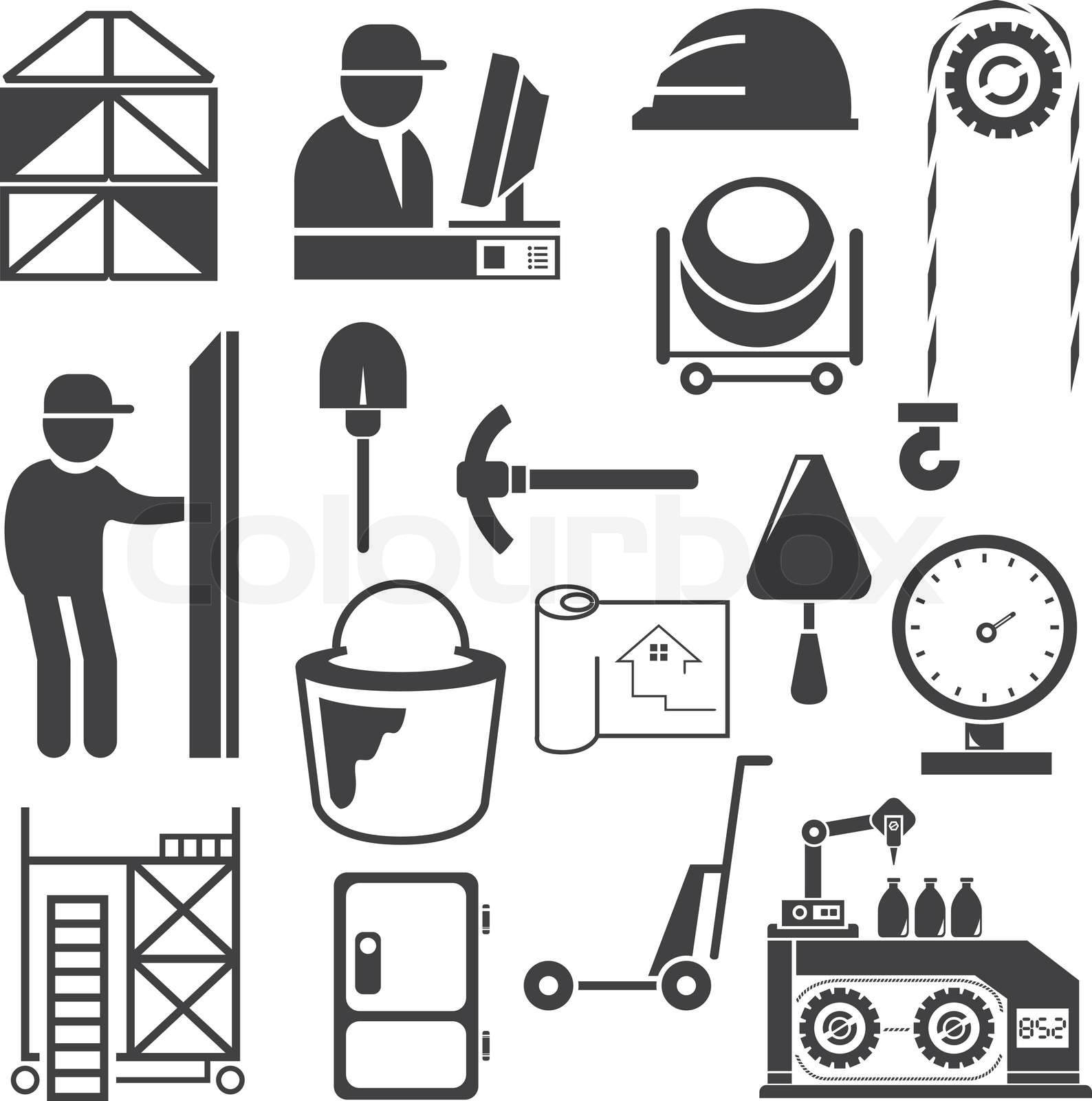 Bau-Symbole | Stock-Vektor | Colourbox