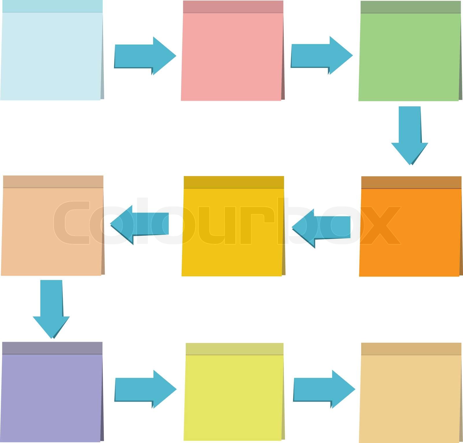 sticky note paper diagram, template | Stock vector | Colourbox