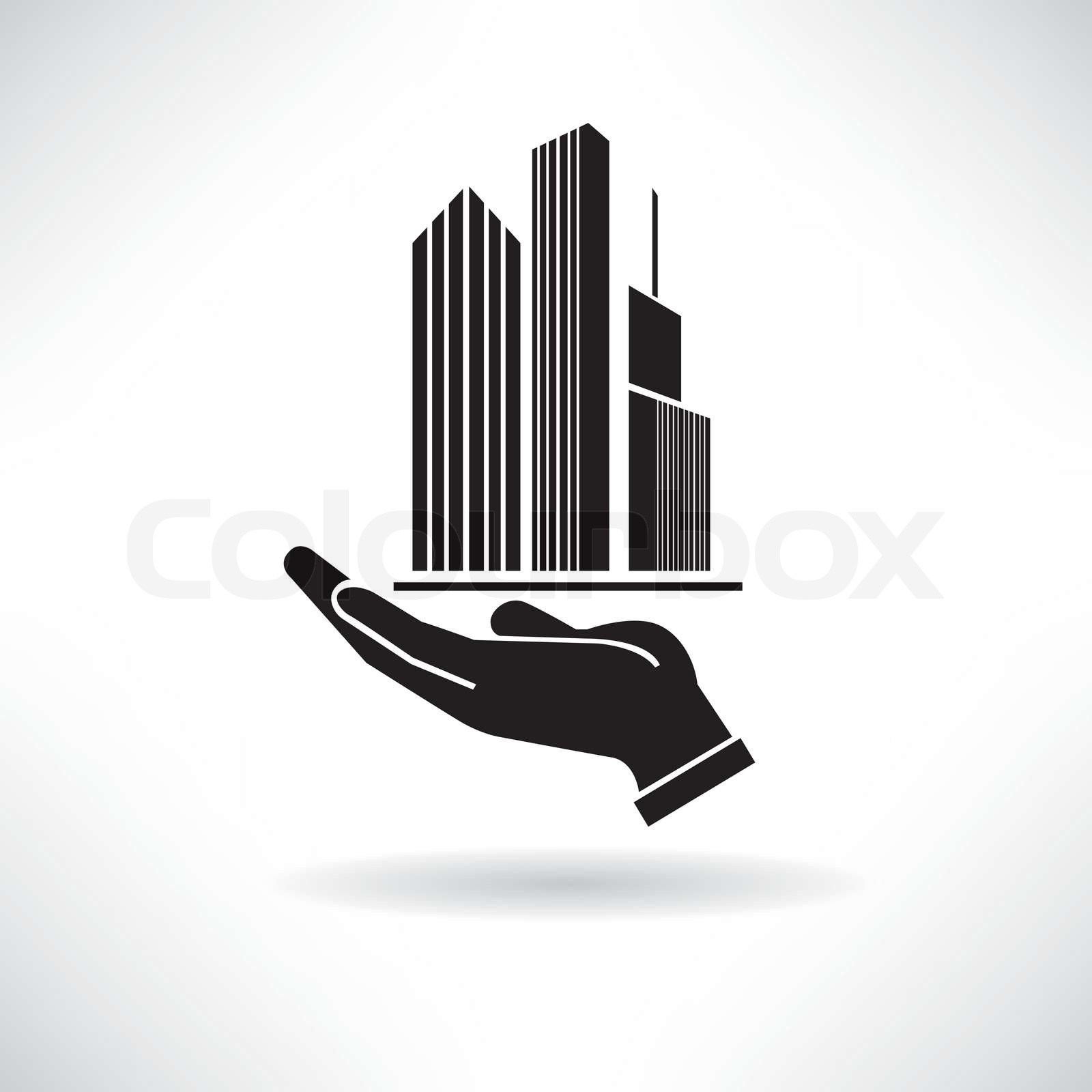 hand holding building | Stock vector | Colourbox