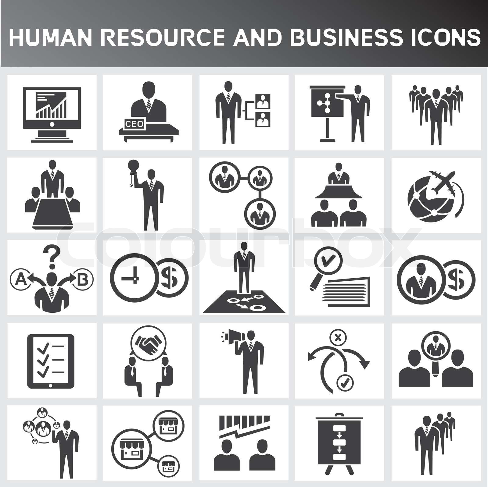 human resource and organzation management icons set | Stock vector ...